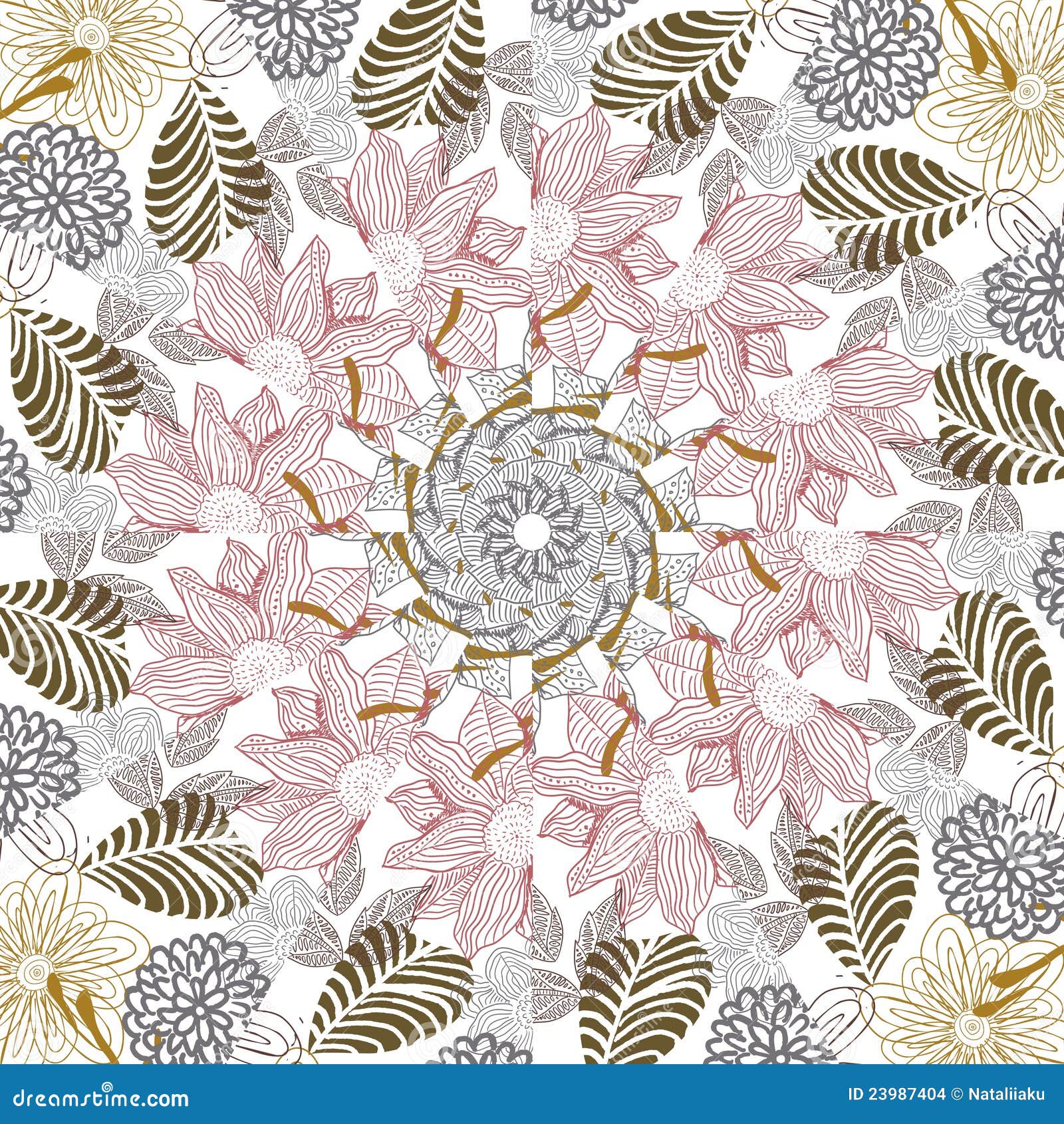 Abstract Floral Pattern in Vector Stock Vector - Illustration of ...