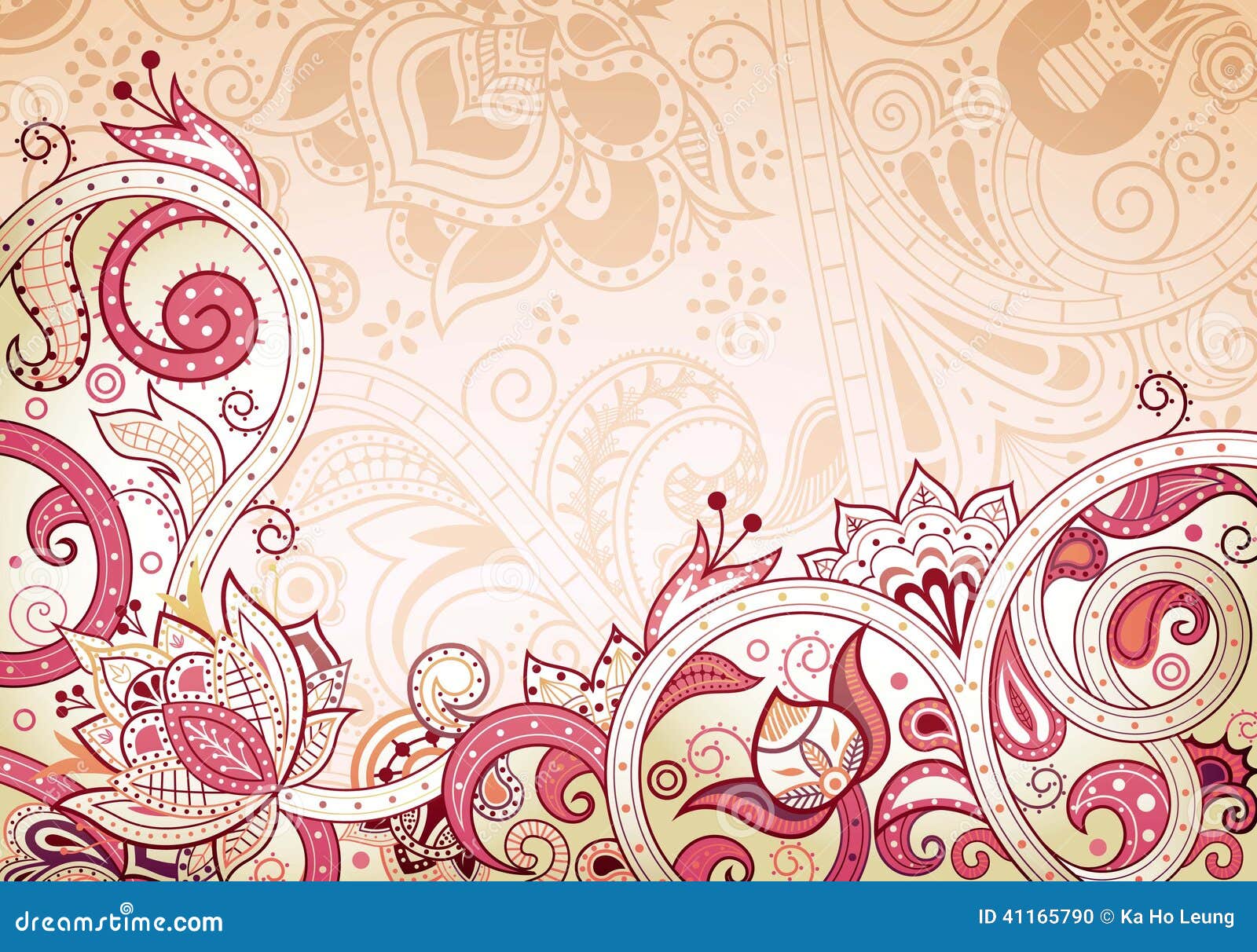 Abstract Floral Scroll stock illustration. Illustration of scroll ...