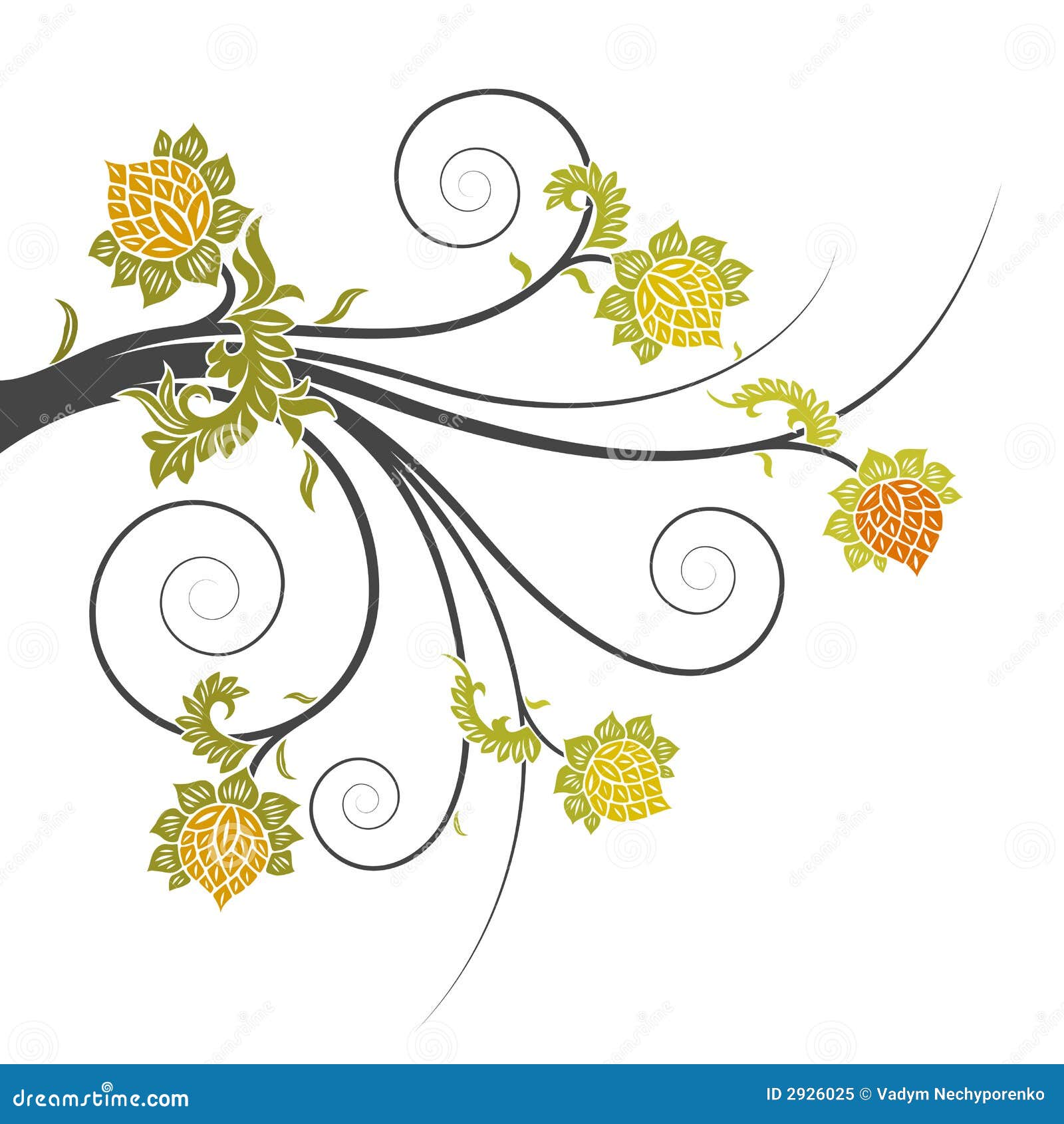 Abstract floral scrolls stock vector. Illustration of cover - 2926025