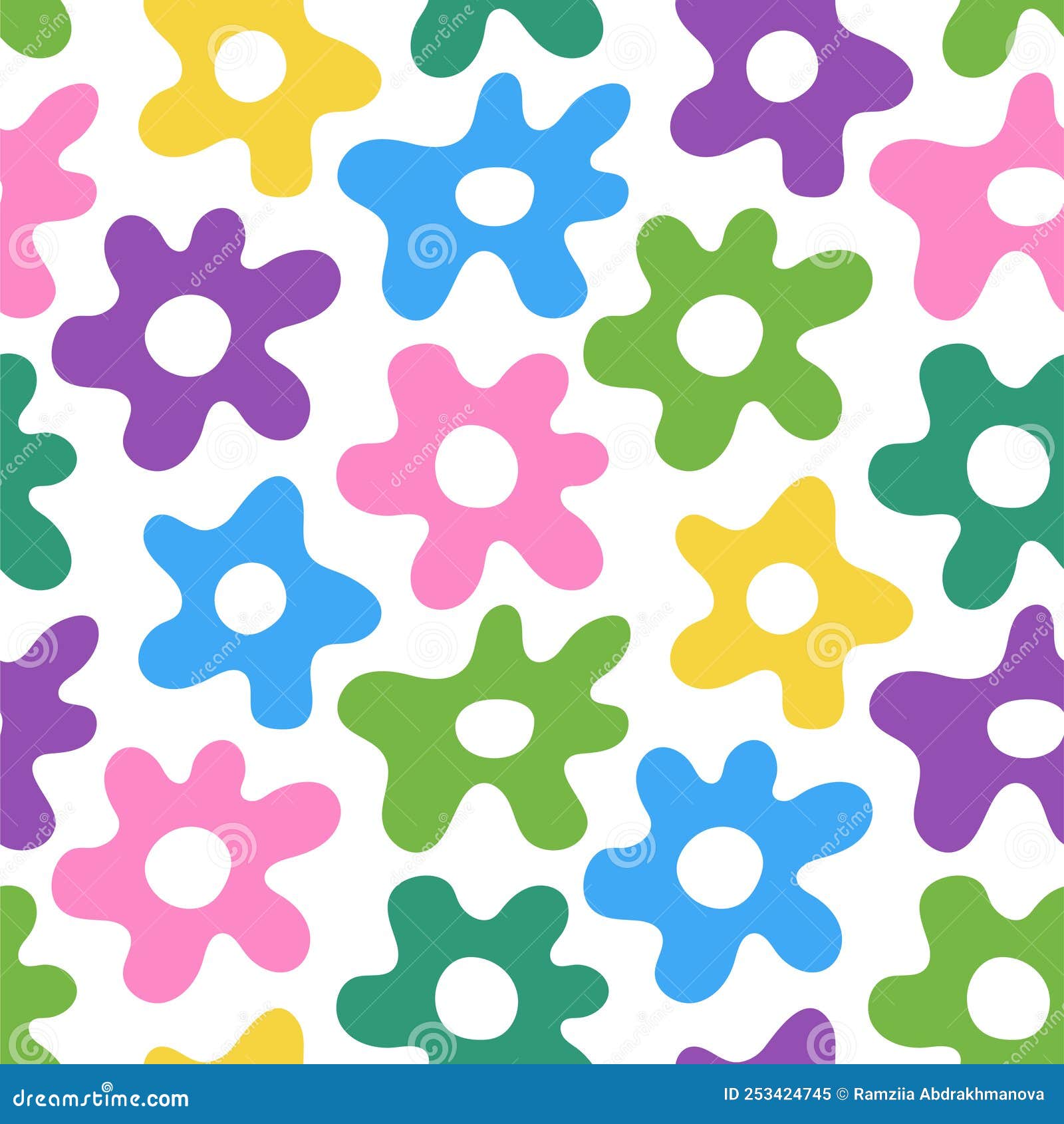 Abstract Floral Seamless Pattern. Colorful Flowers. Vector Illustration ...