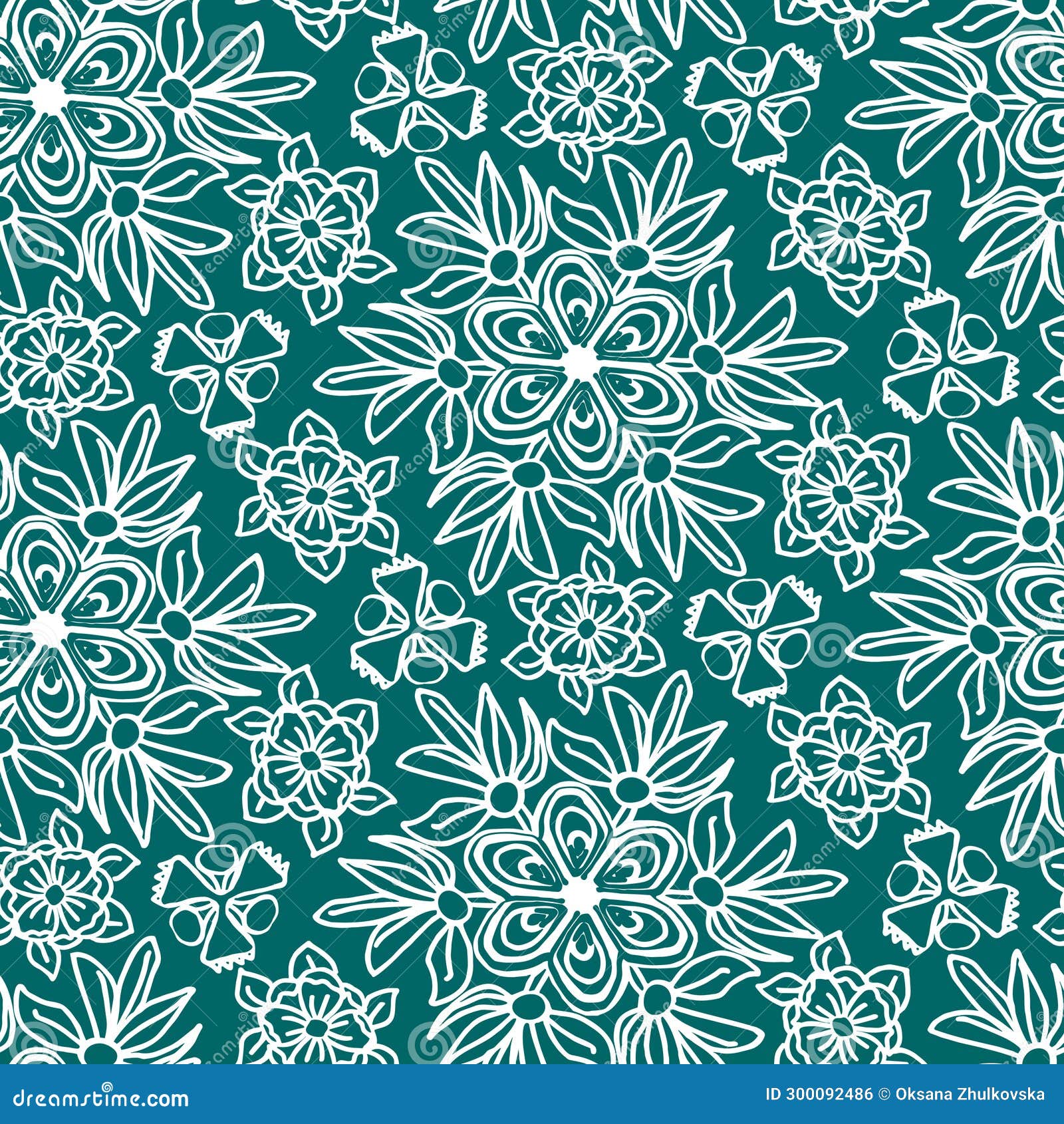 Abstract Floral Seamless Pattern For Fabric Textile Vector Background
