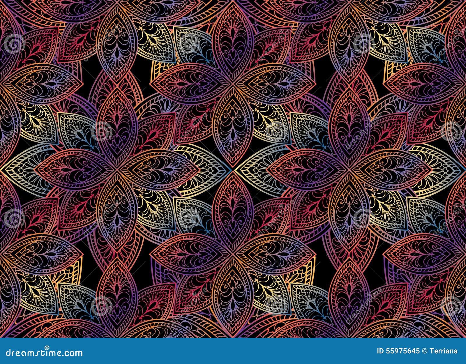 Abstract Floral Seamless Pattern. Geometric Ornament Texture Stock ...