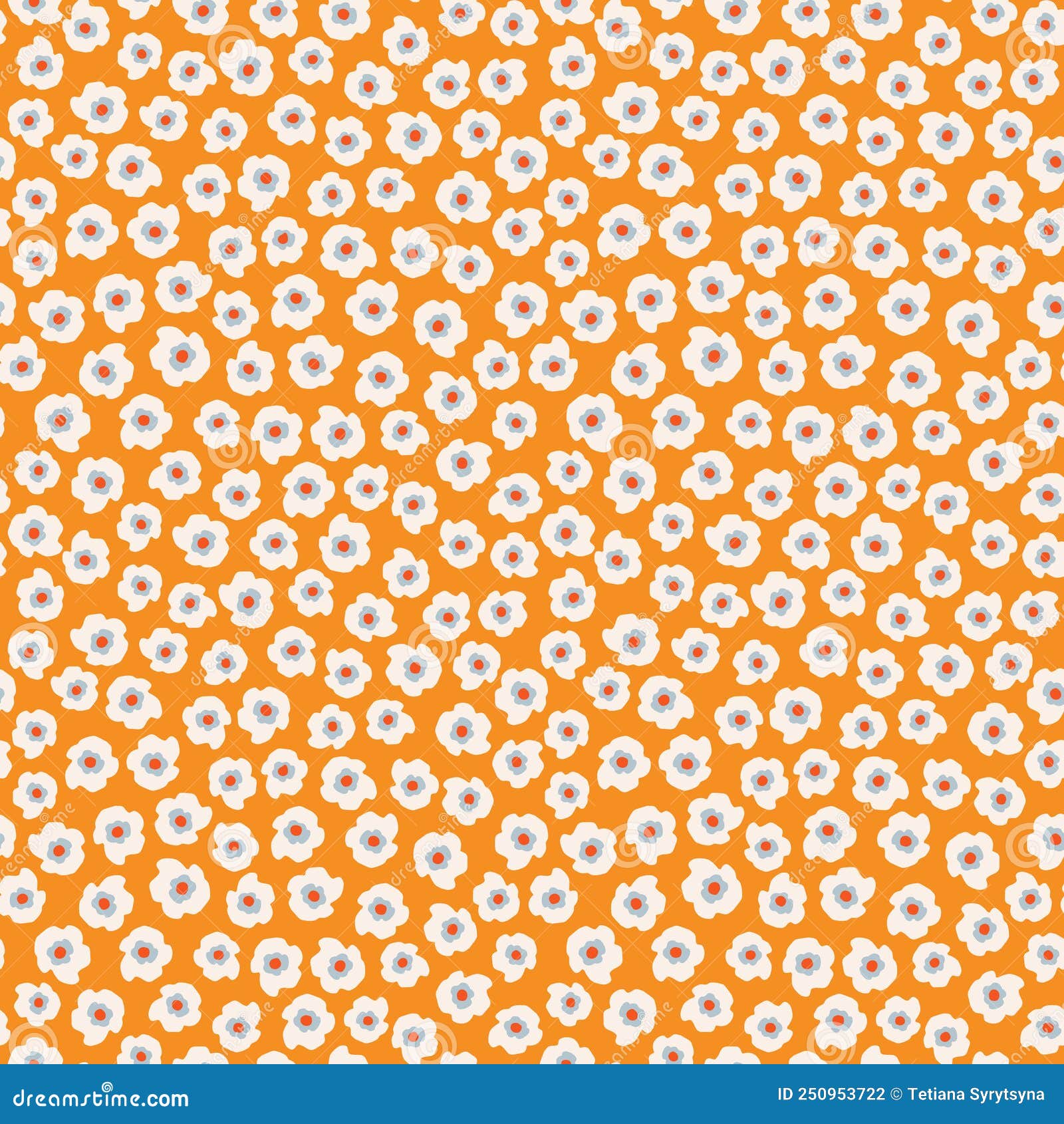 Abstract Floral Seamless Pattern in Retro Style. Simple Surface Design ...