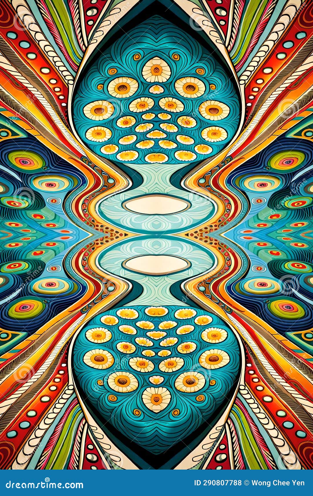 Abstract Floral Seamless Symmetrical Pattern Wallpaper Stock ...