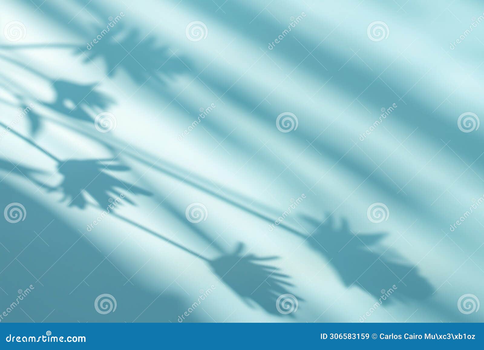 Abstract Floral Shadows on Blue Background for Copy Stock Illustration ...