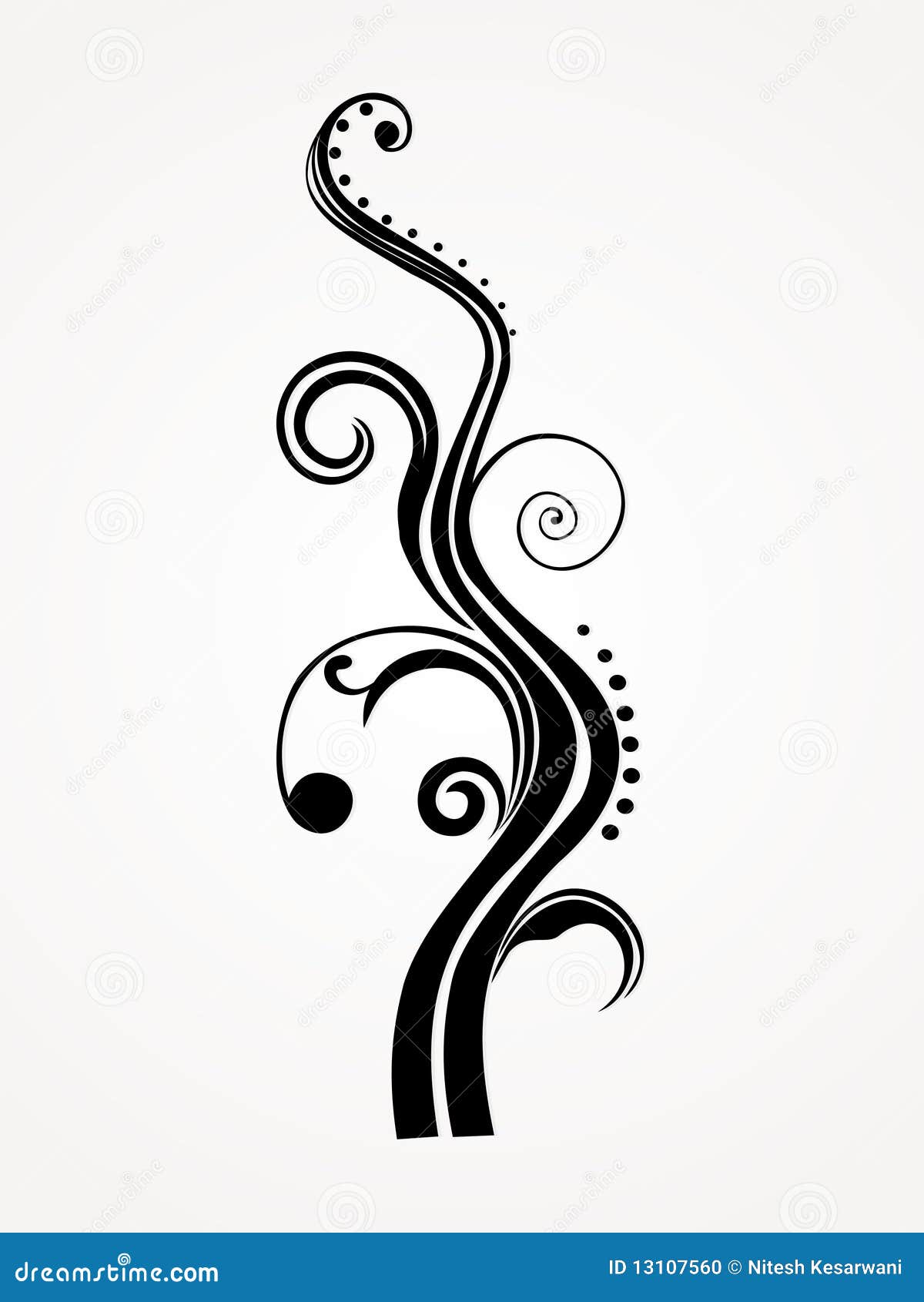 Abstract floral silhouette stock vector. Illustration of deco - 13107560