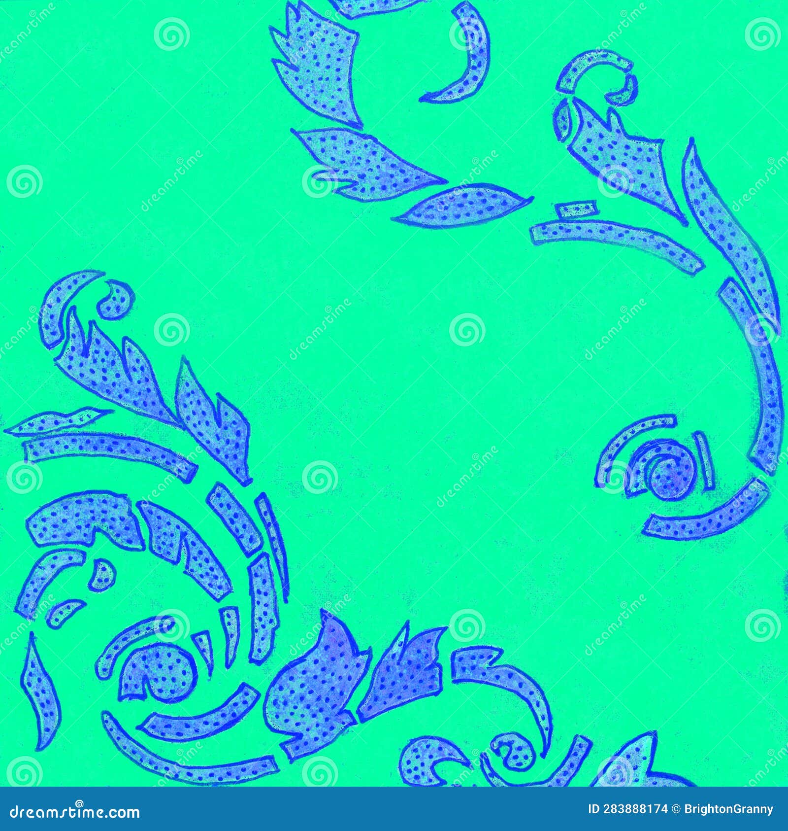 An Abstract Floral Stylised Leaf Pattern. Stock Illustration ...