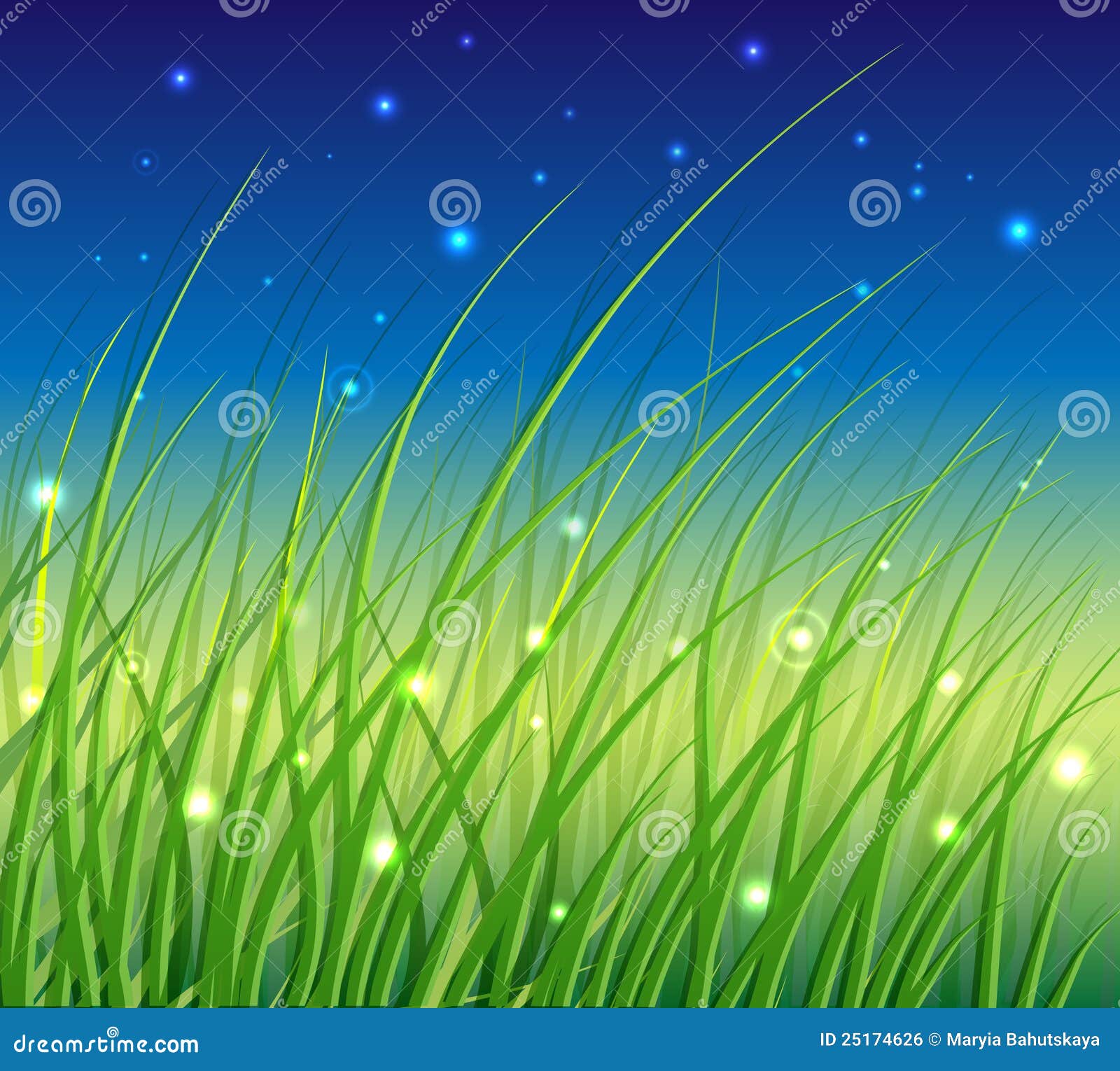 Abstract Floral Vector Background with Grass Stock Vector ...