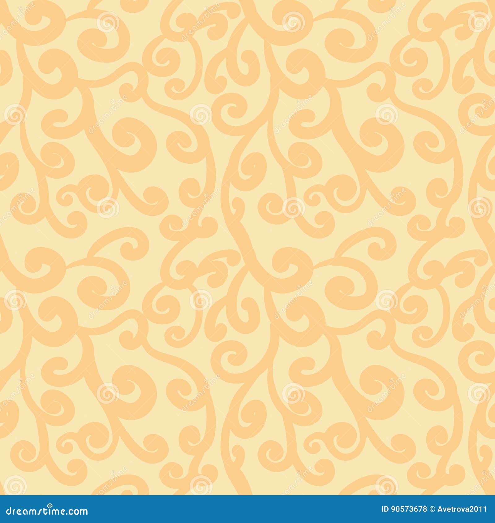 Abstract Flourish Seamless Pattern. Gorgeous Pale Orange Repeating ...