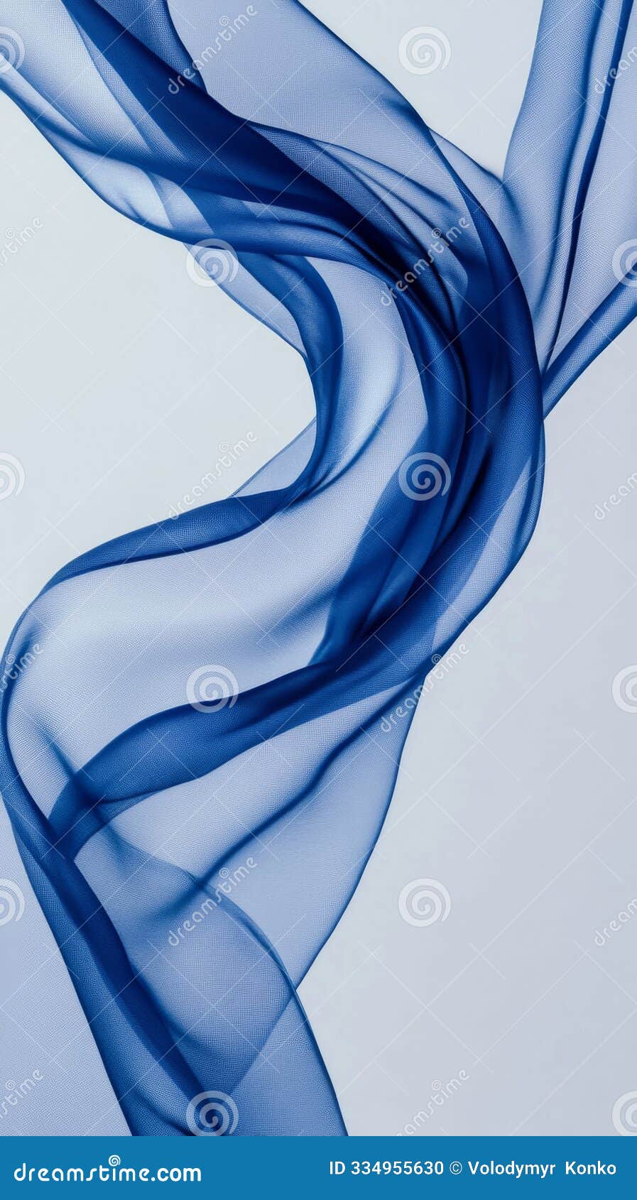 Abstract Flow of Blue Fabric on White Background Stock Photo - Image of ...