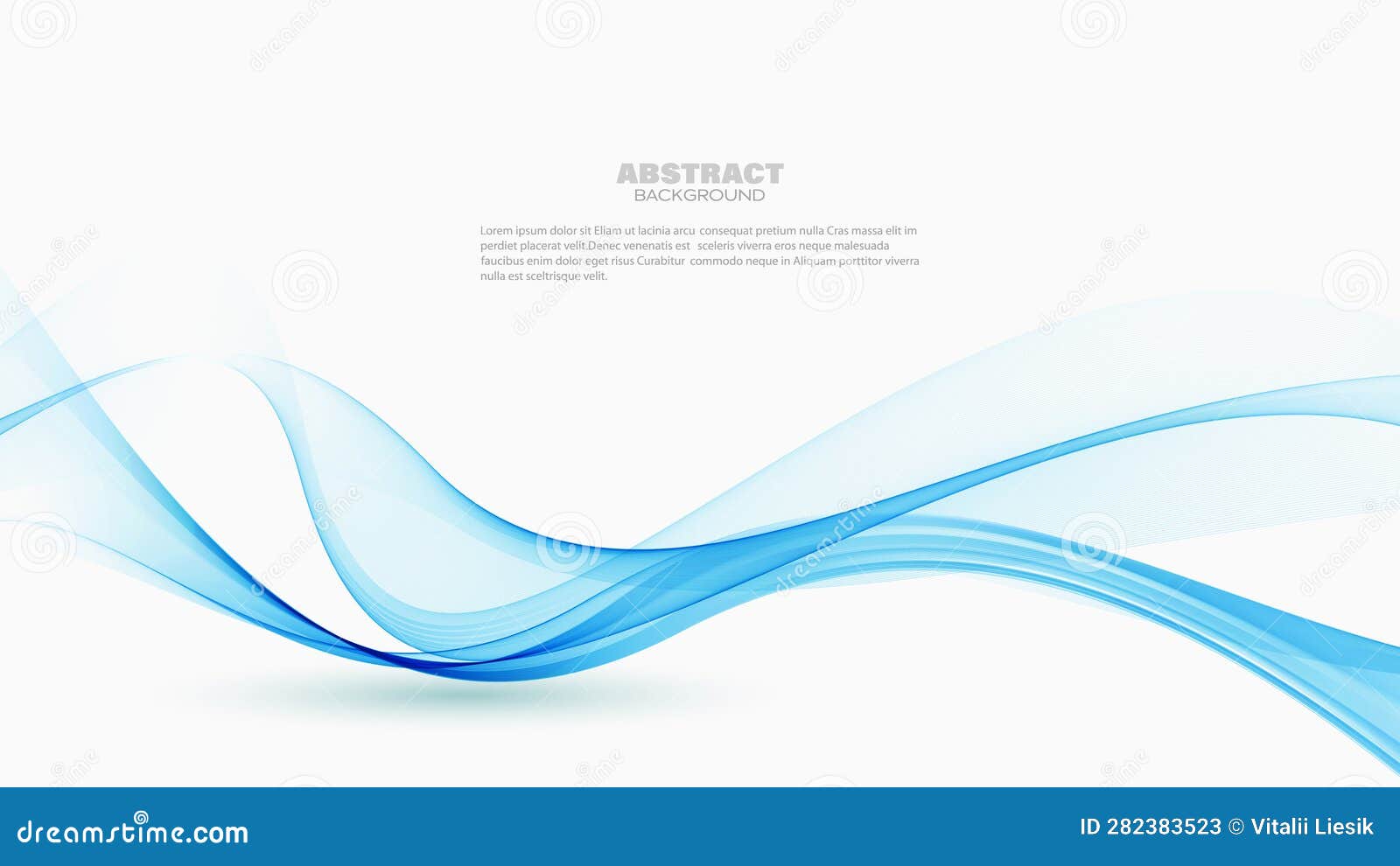 Abstract Flow of Blue Smoky Transparent Wave. Blue Wave.Design Element ...