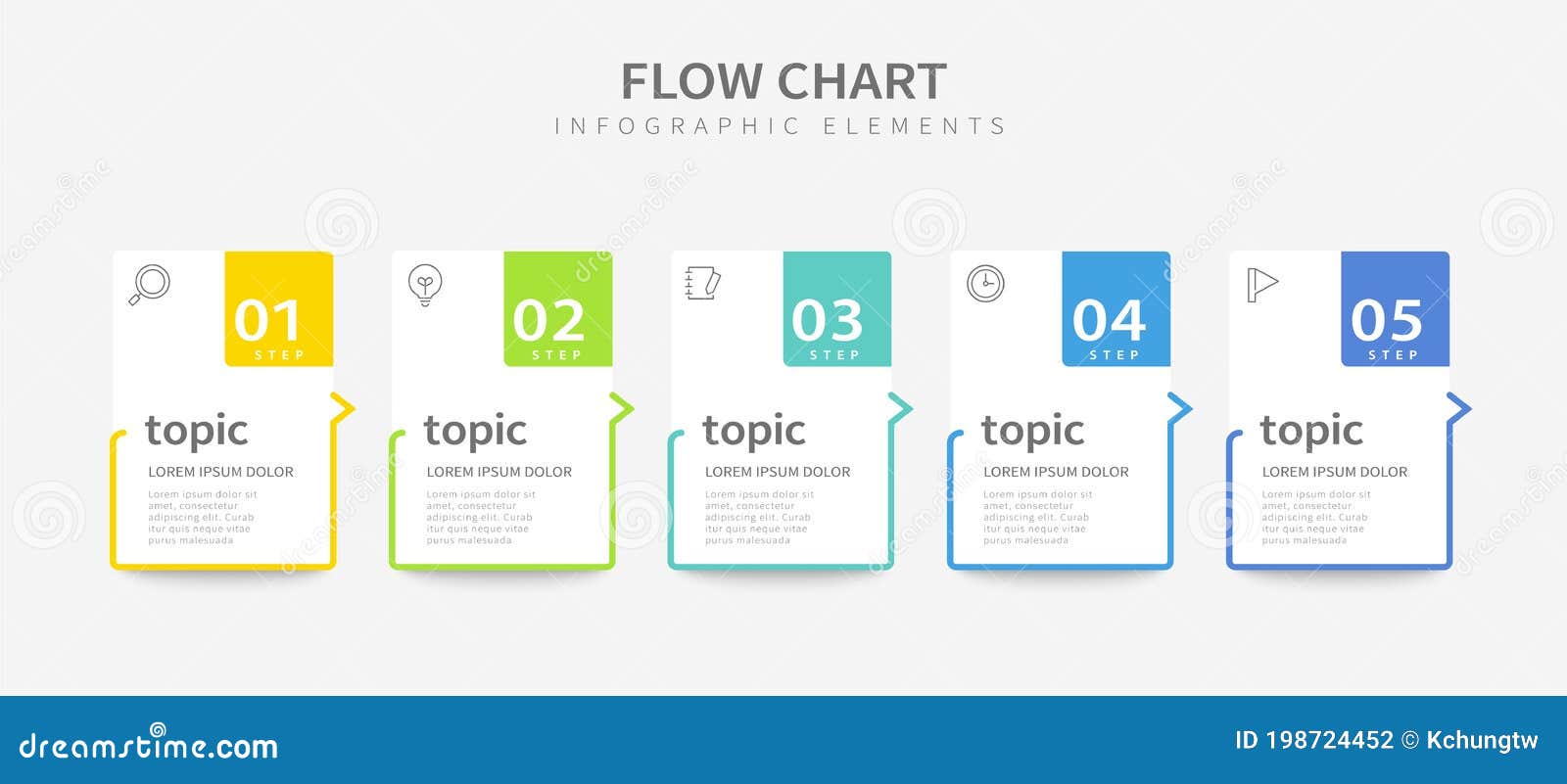 Abstract Flow Chart Infographics Stock Vector - Illustration of step ...
