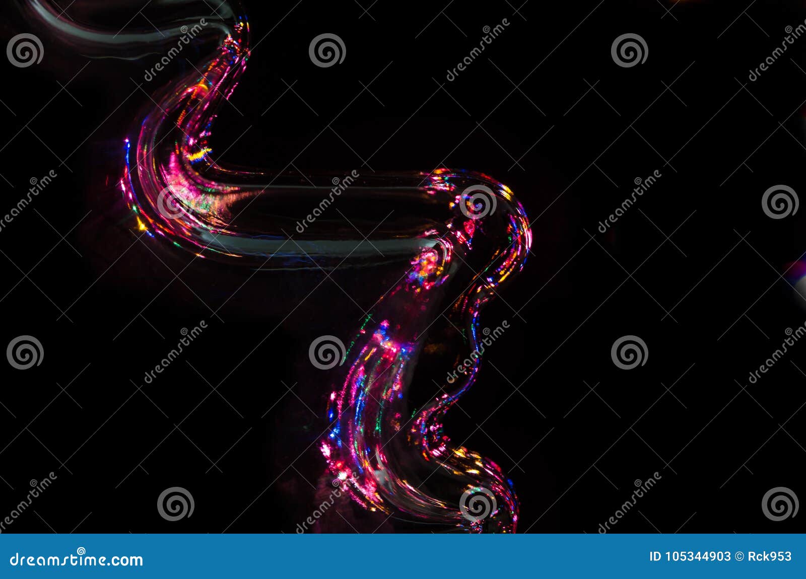 Abstract: Flow of Colored Light Reflecting in the Blackness Stock Image ...