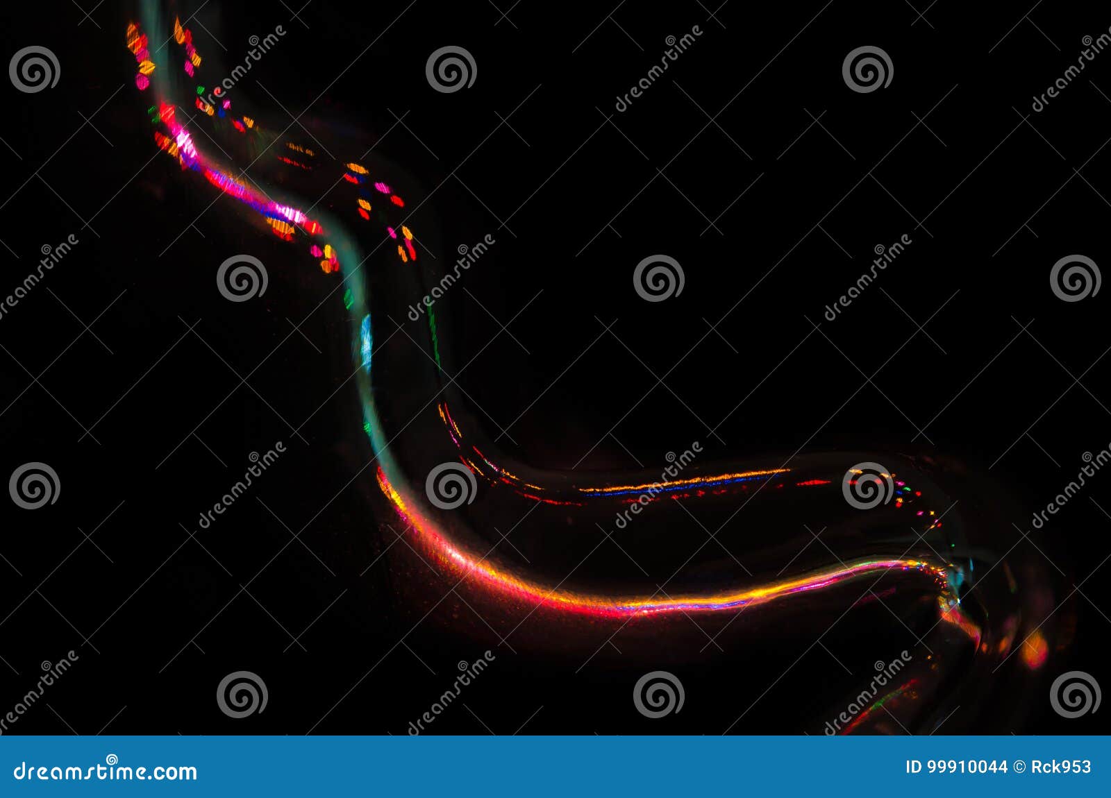 Abstract: Flow of Colored Light Reflecting in the Blackness Stock Photo ...