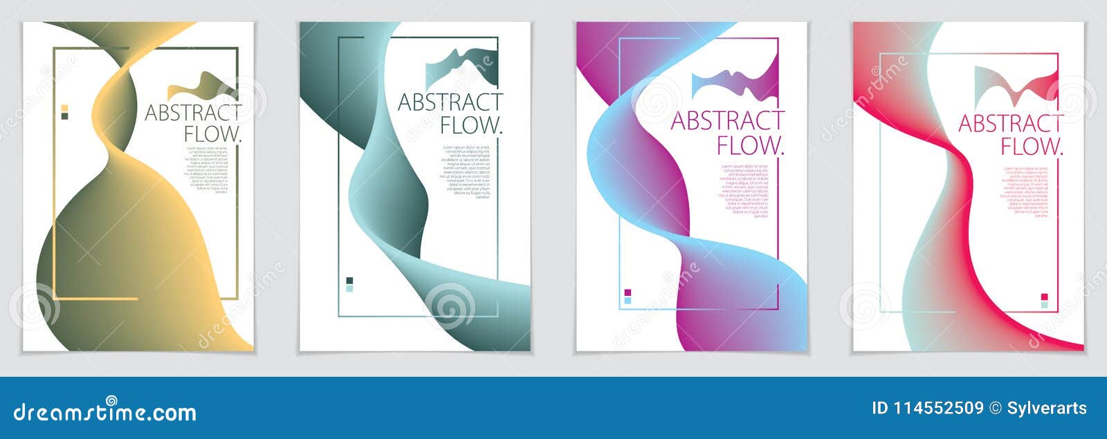 Abstract Flow Fluid Shape Vector Backgrounds Set. A4 Print Format ...