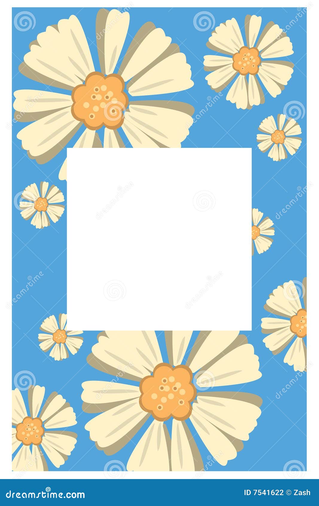 Abstract flower border stock illustration. Illustration of floral - 7541622