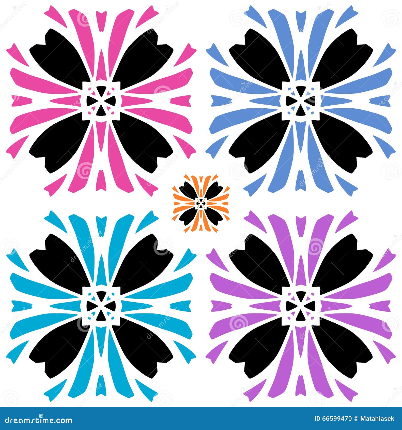 Abstract Flower with Color Variations Stock Vector - Illustration of ...