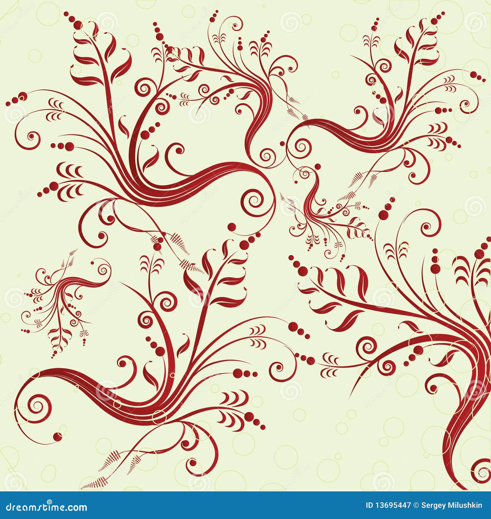 Abstract flower design stock illustration. Illustration of green - 13695447