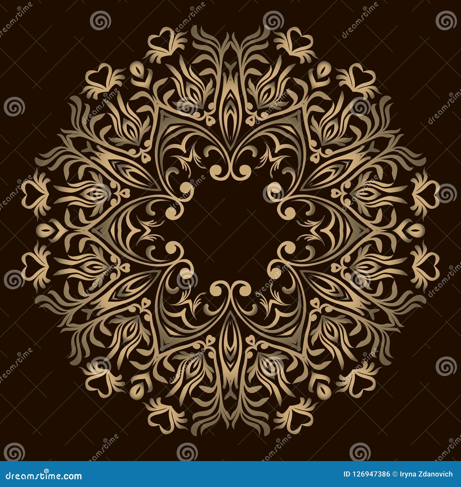 Abstract Flower Design Mandala. Decorative Round Elements. Oriental ...