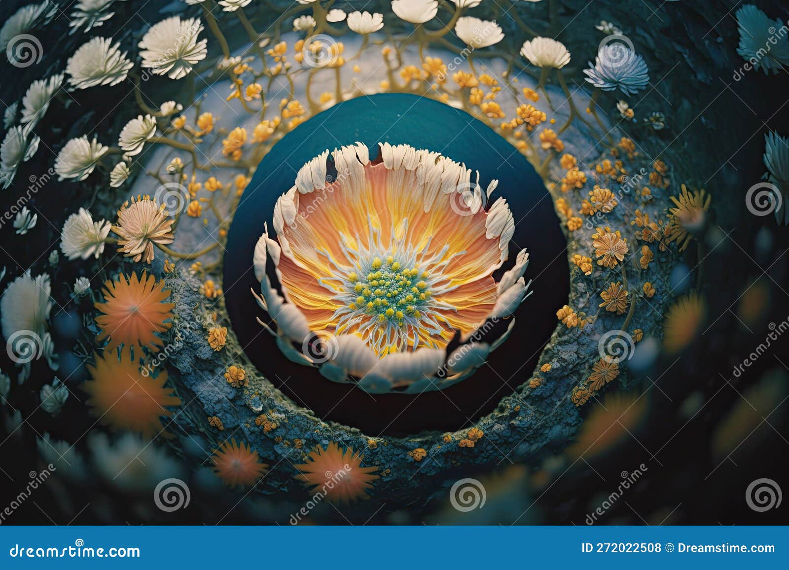 Abstract Flower Design Texture Background. Blossom Bloom 3D Wallpaper ...