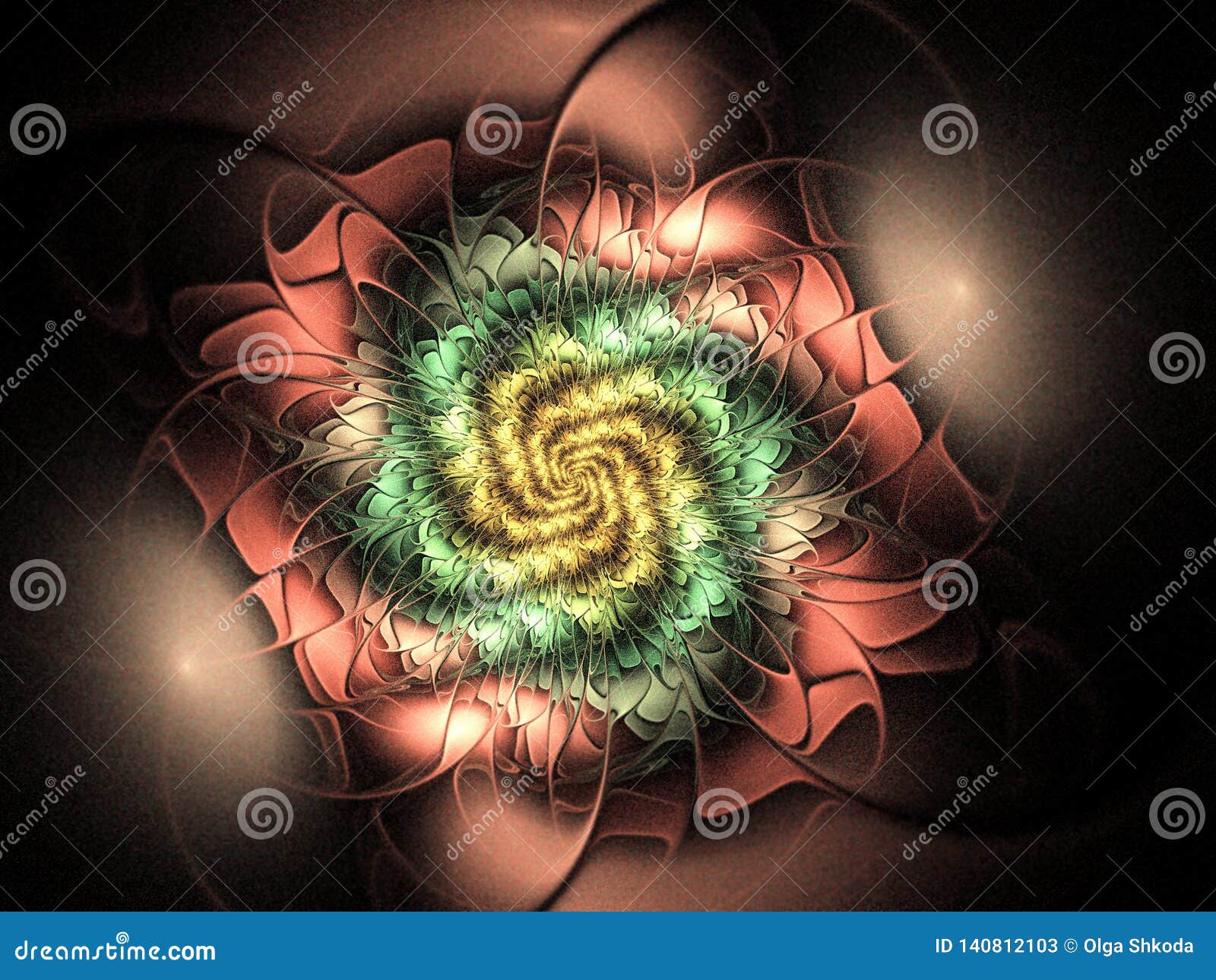 Abstract Flower Fractal Shape Stock Illustration - Illustration of ...