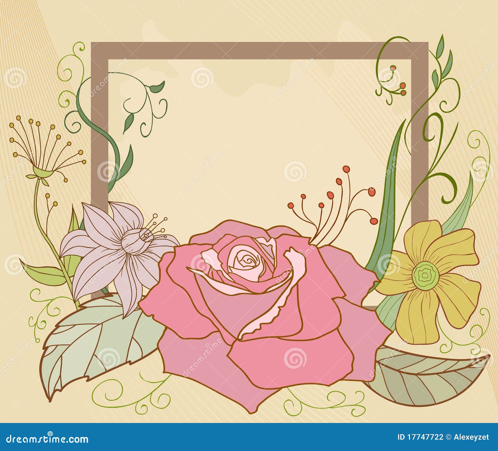 Abstract Flower Frame stock vector. Illustration of flower - 17747722