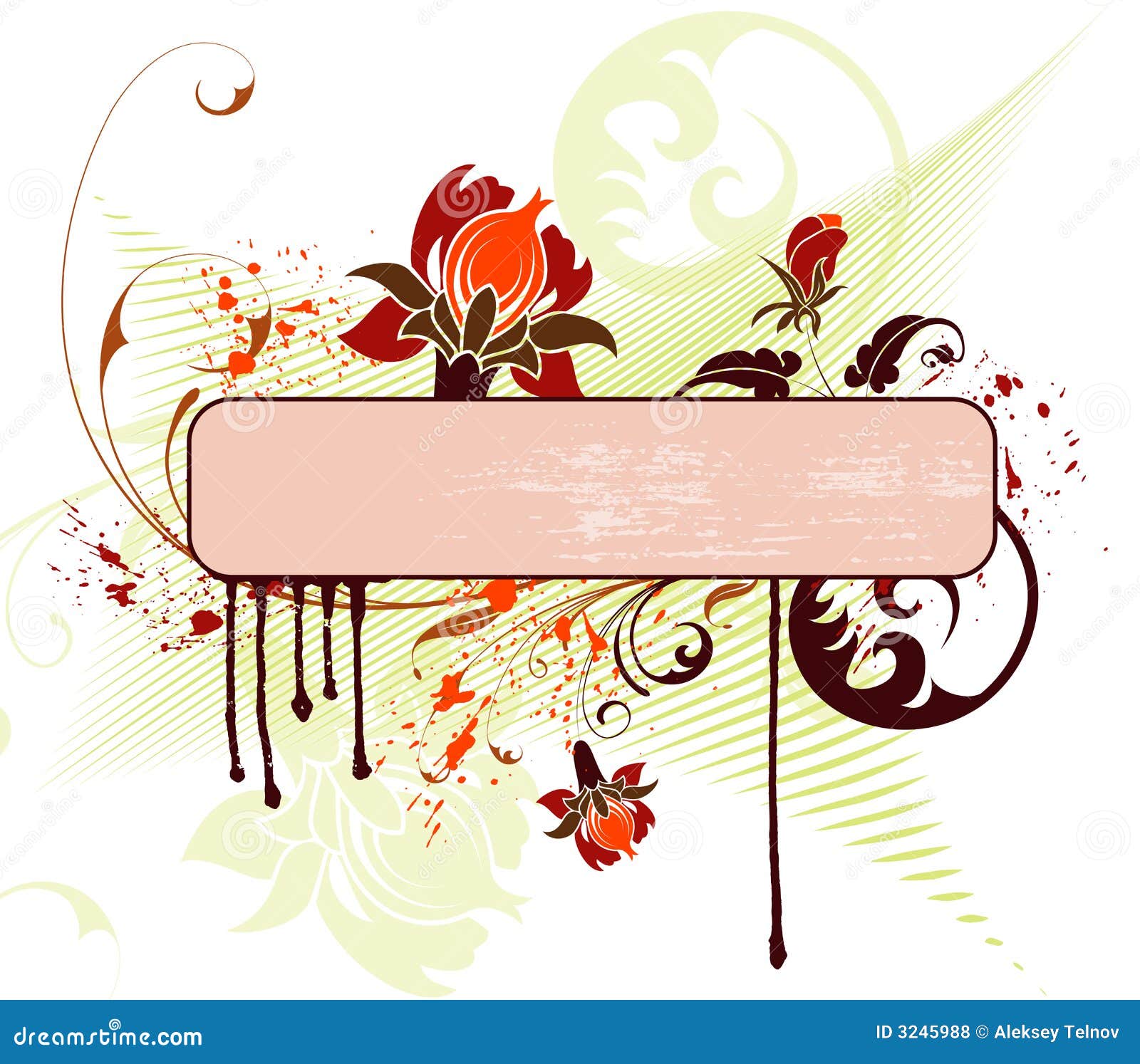 Abstract flower frame stock vector. Illustration of blot - 3245988