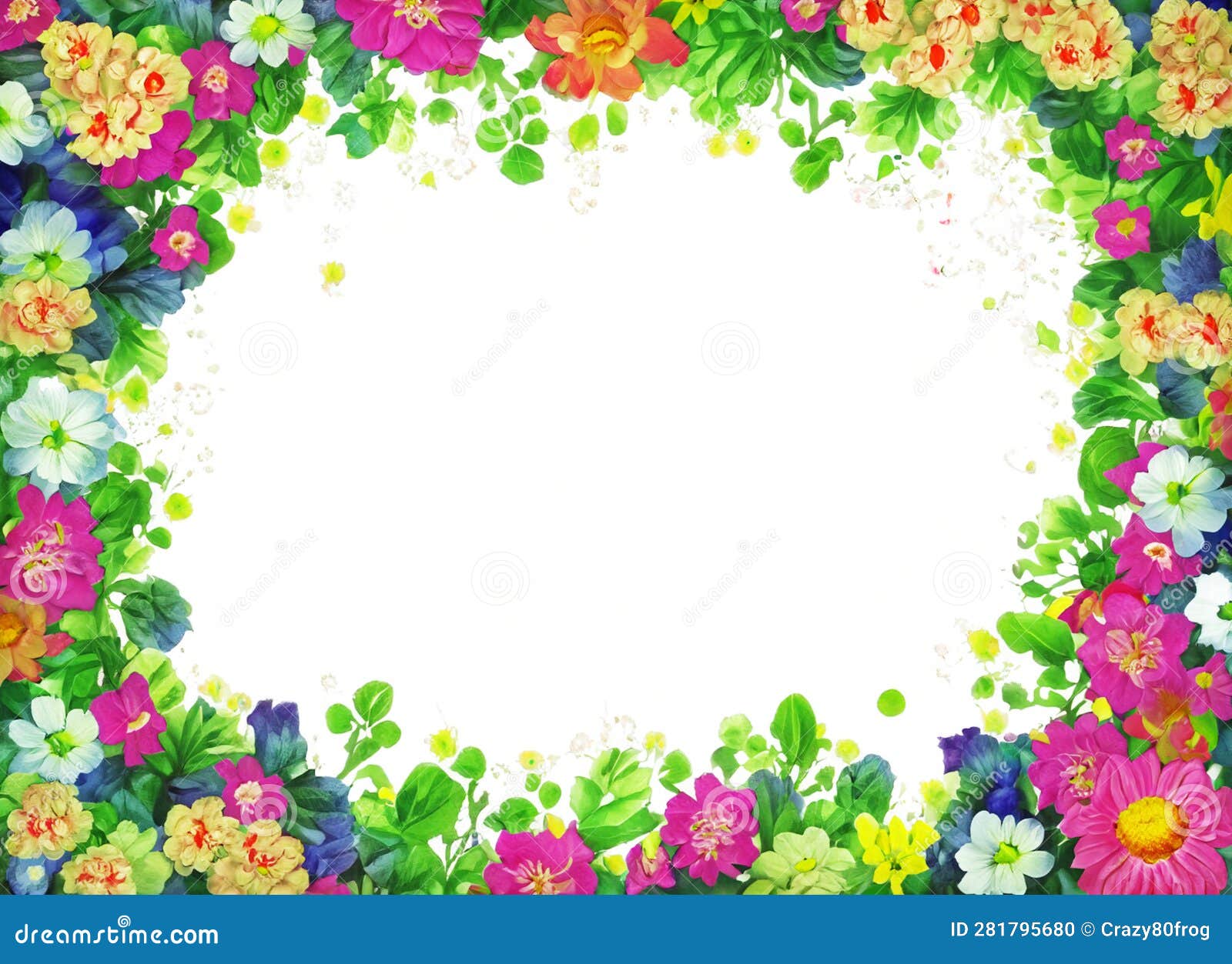 Abstract Flower Frame with Space for Text, Template for Greeting ...