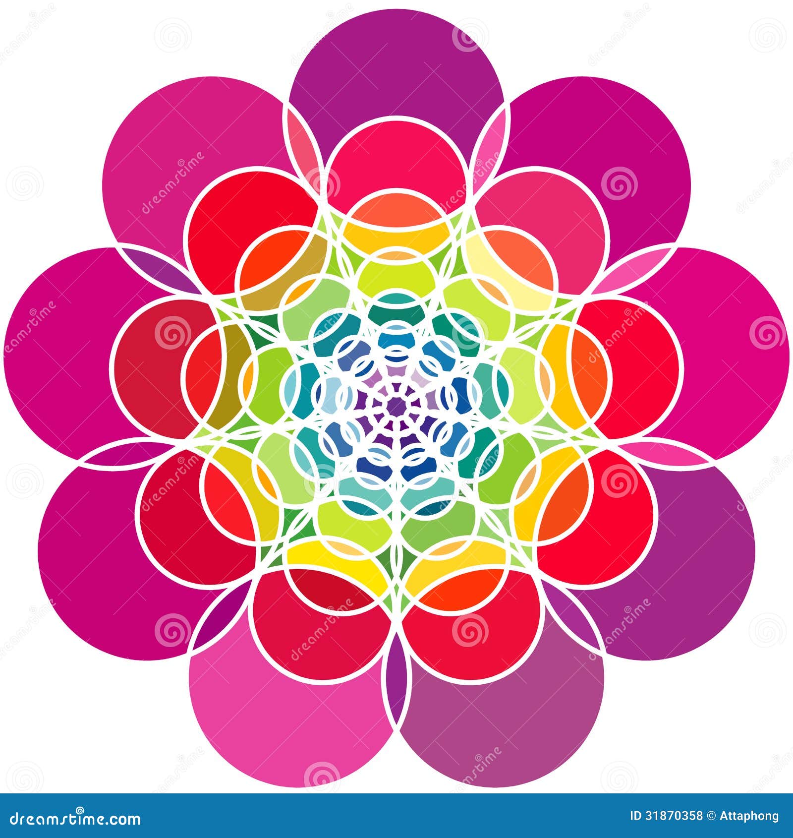 Abstract Flower Full Colour Vector Stock Vector - Illustration of ...