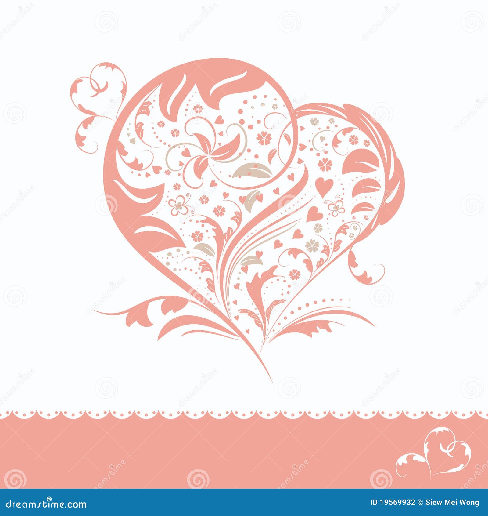 Abstract Flower Heart Shape Invitation Card Stock Vector - Illustration ...