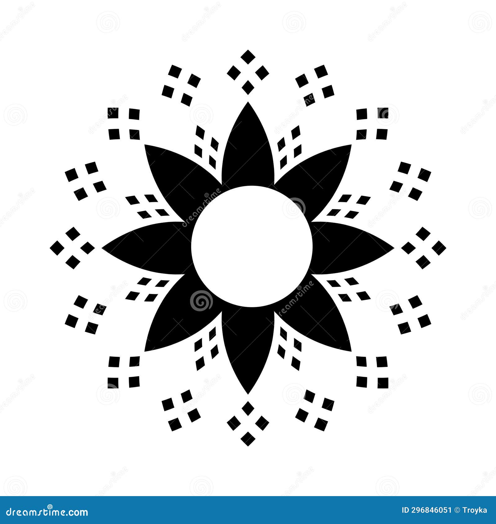 Abstract Flower Icon. Decorative Radial Design Element Stock ...