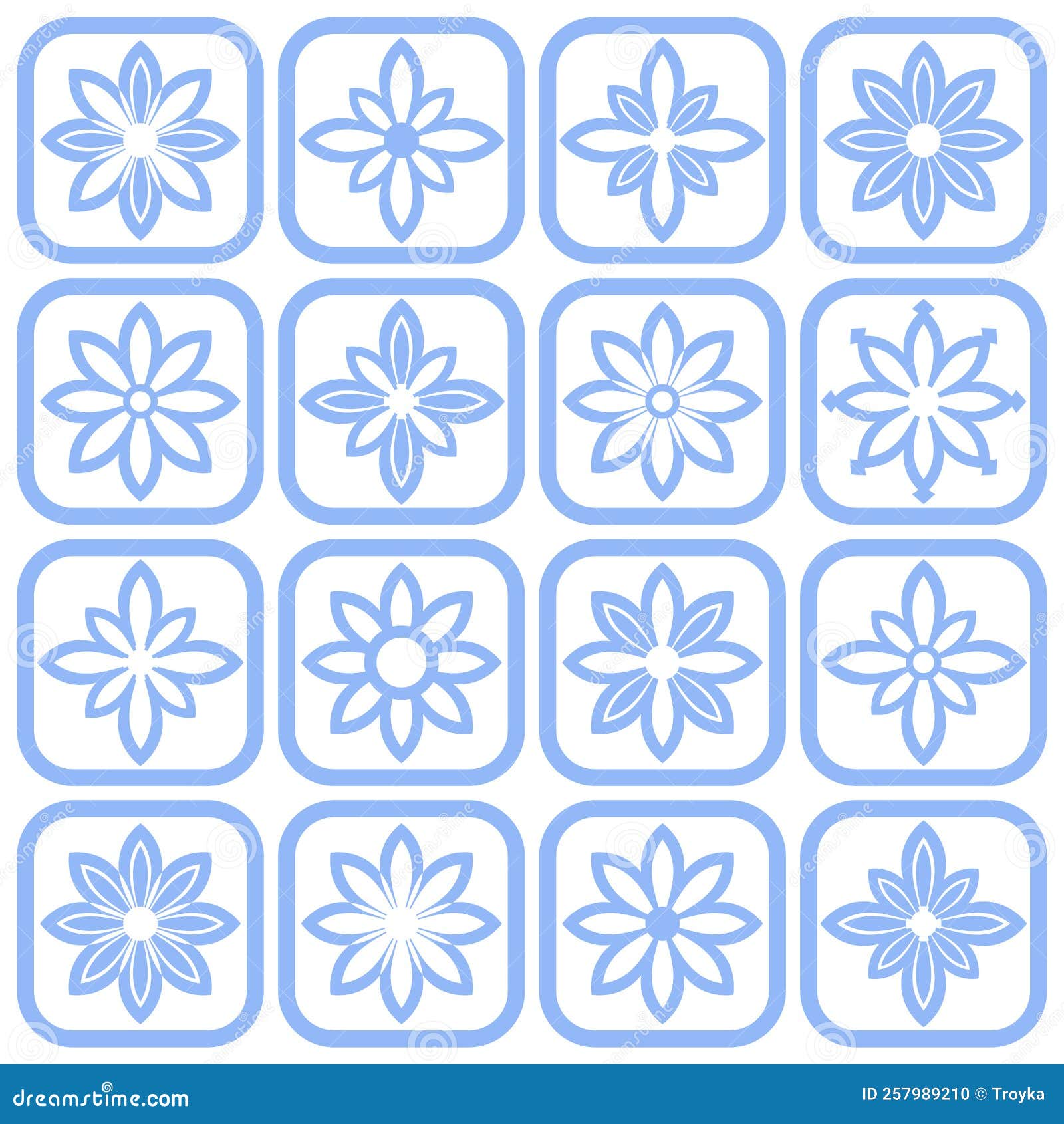 Abstract Flower Icons. Design Elements Set Stock Vector - Illustration ...