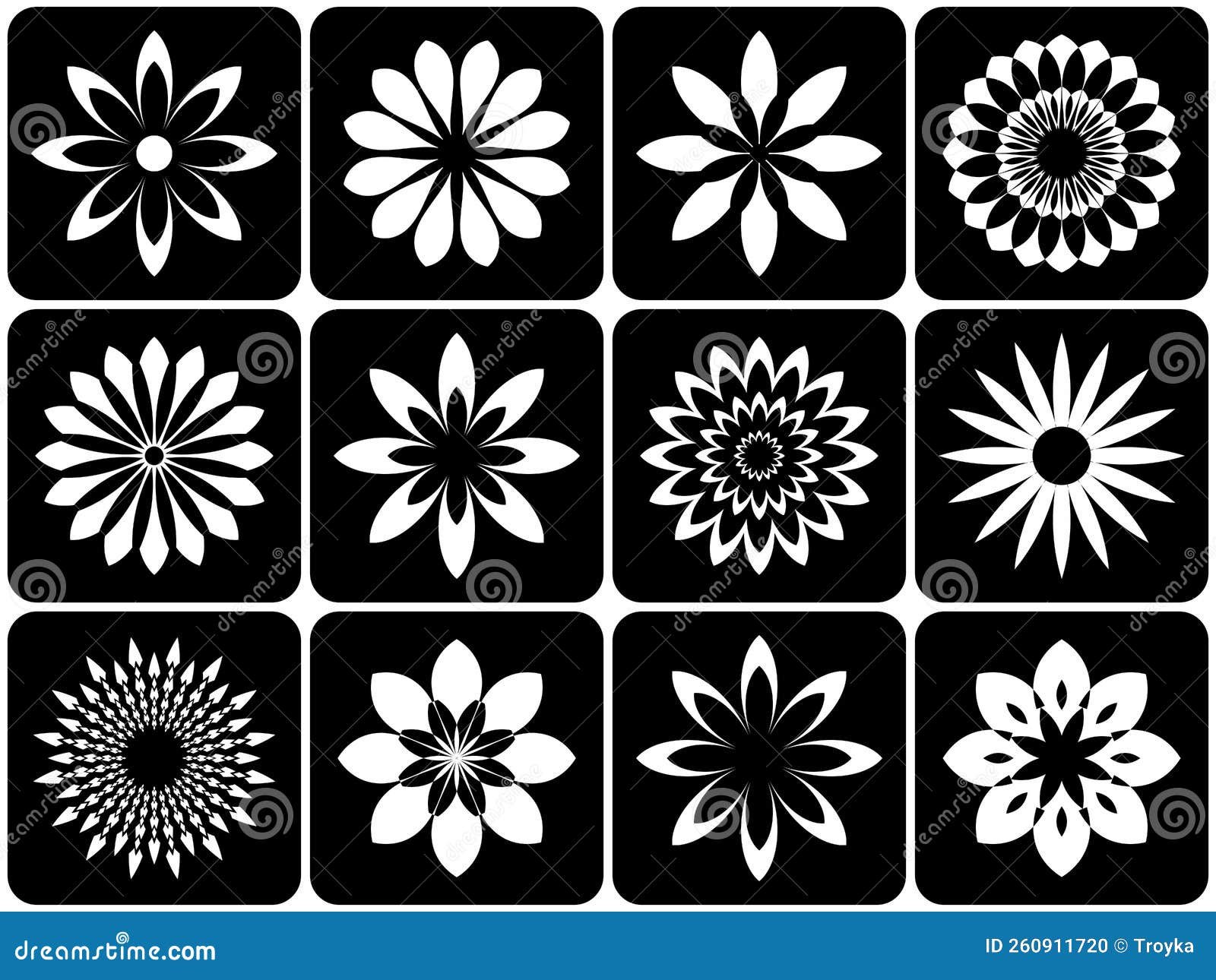 Abstract Flower Icons. Design Elements Set Stock Vector - Illustration of modern, company: 260911720
