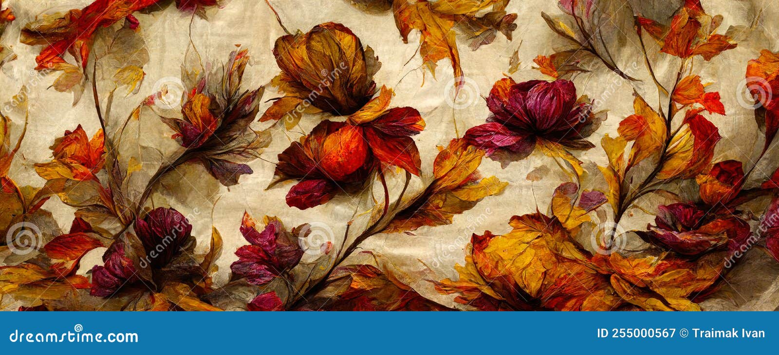 Abstract Flower Illustration, Creative Flower Background, Autumn Still ...