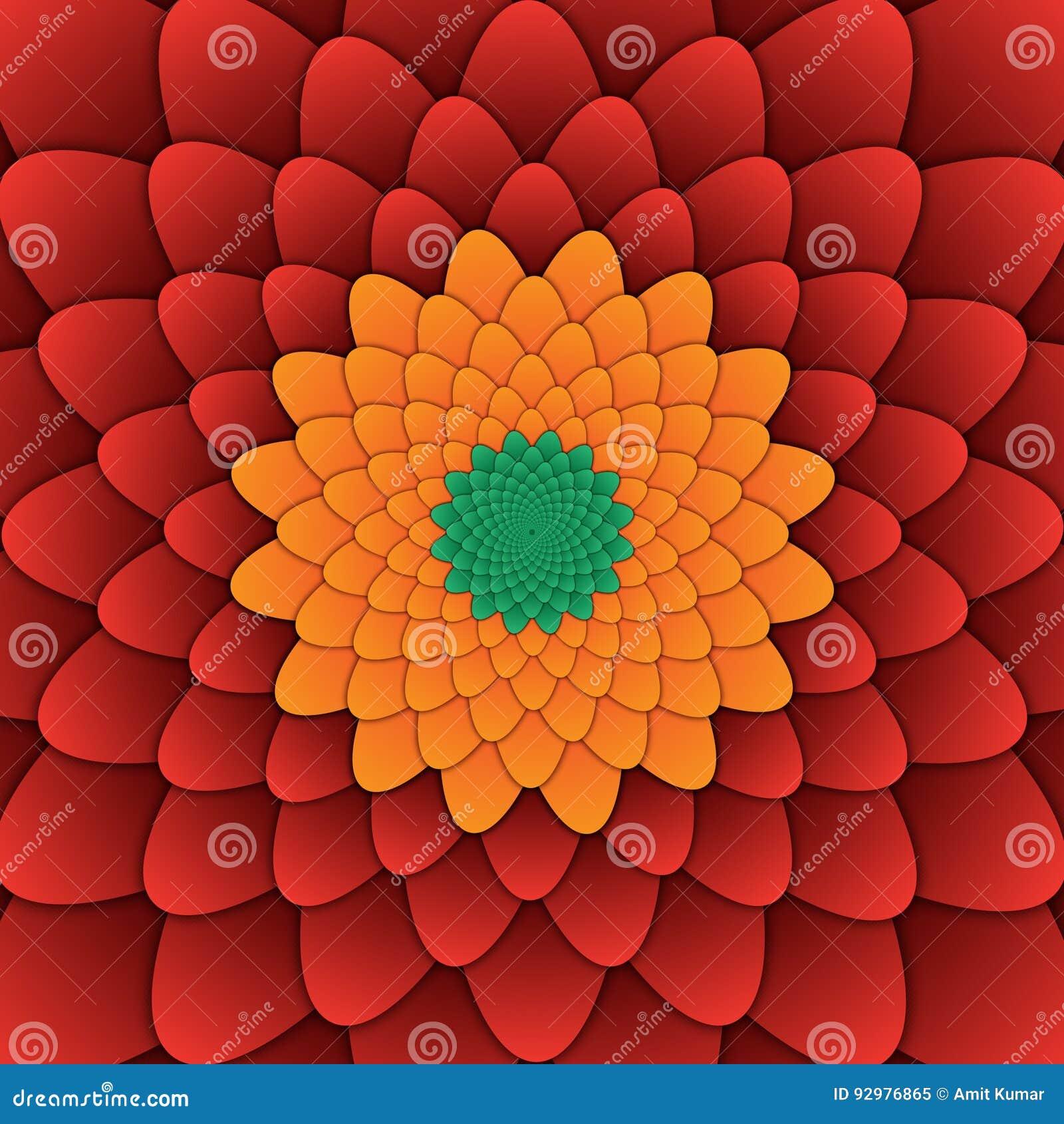 Abstract Flower Mandala Decorative Pattern Red Background Square Stock ...