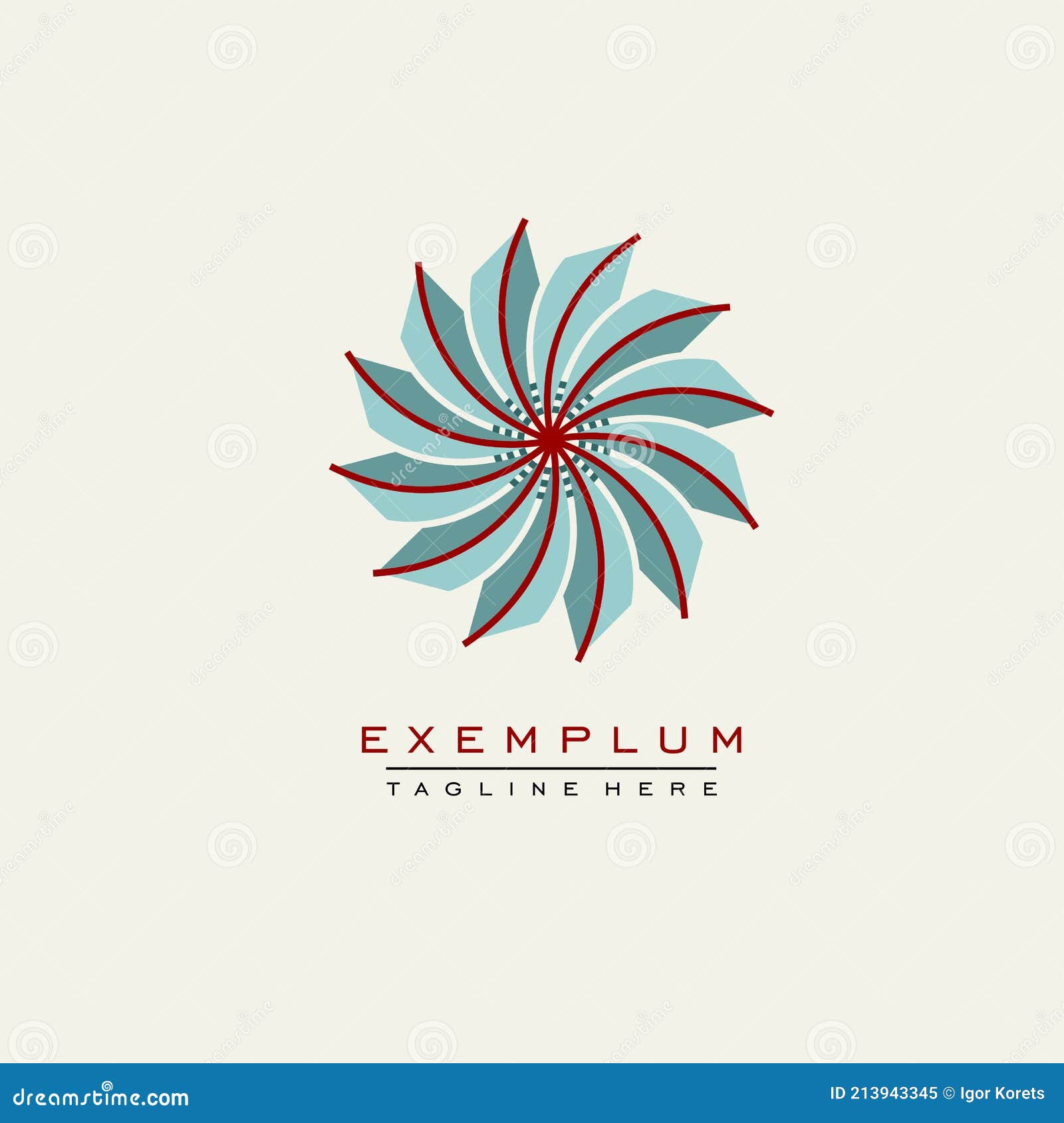 Abstract Flower, Mill, Wheel. Template for Creating a Creative Logo ...
