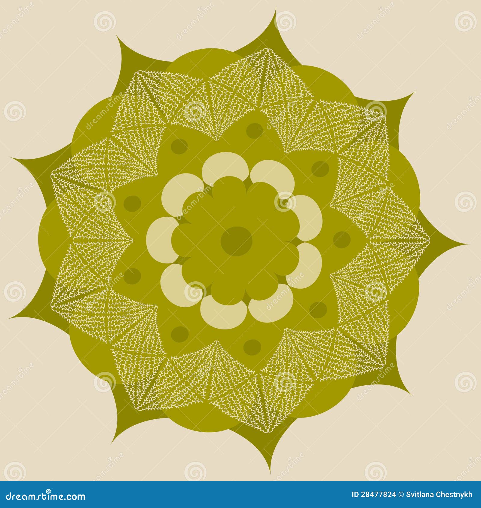 Abstract Flower with Nine Petals Stock Vector - Illustration of green ...