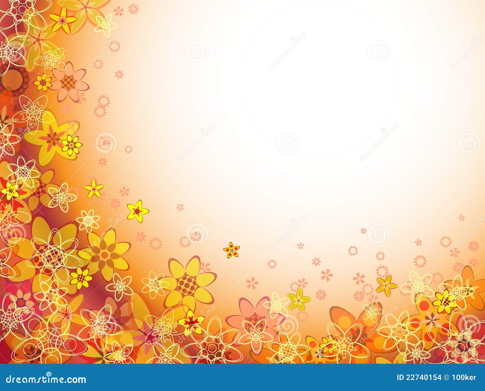 Abstract Flower Orange Color Pattern Stock Vector - Illustration of ...