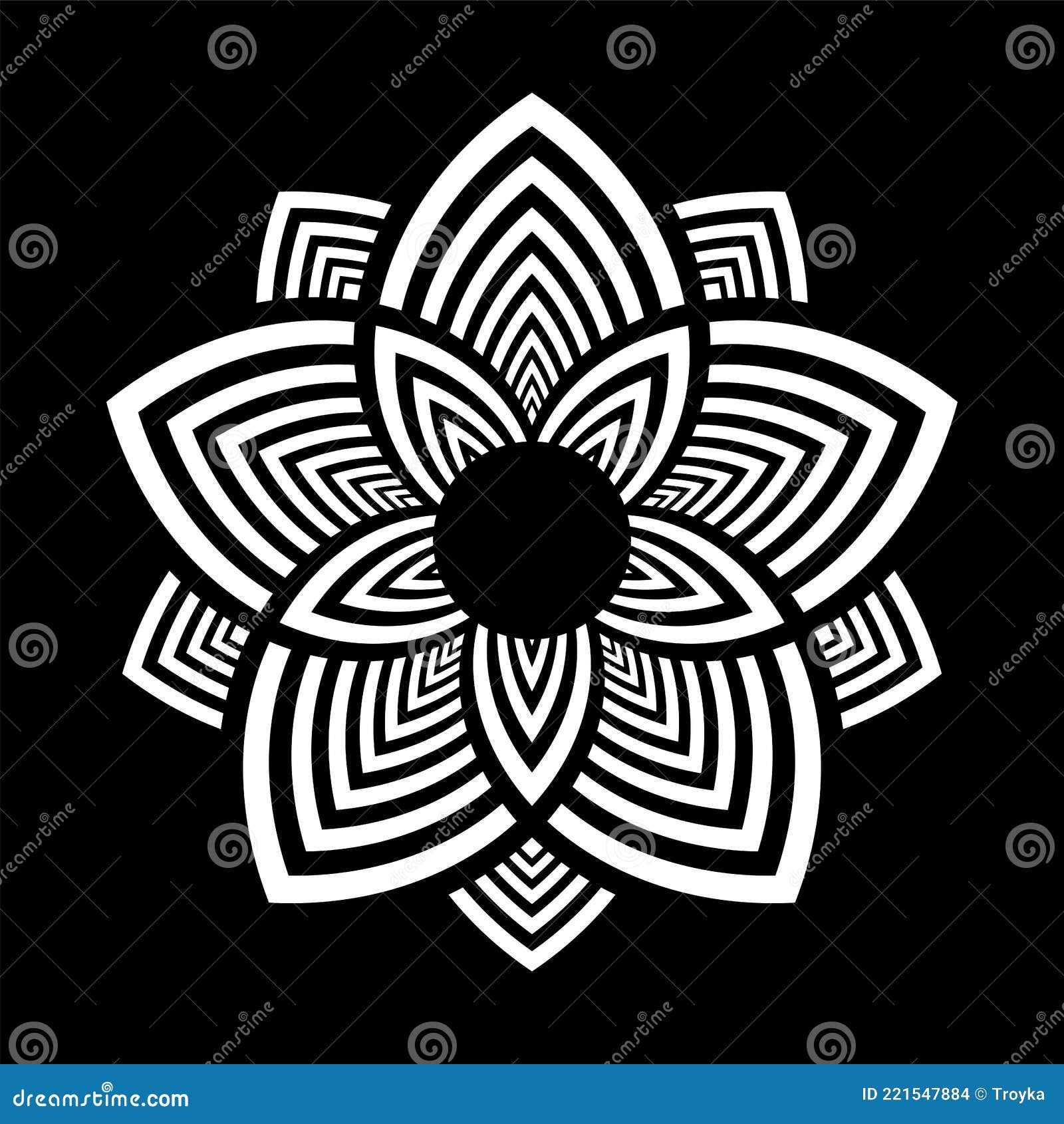 Abstract Flower Patten. Decorative Design Element Stock Vector ...