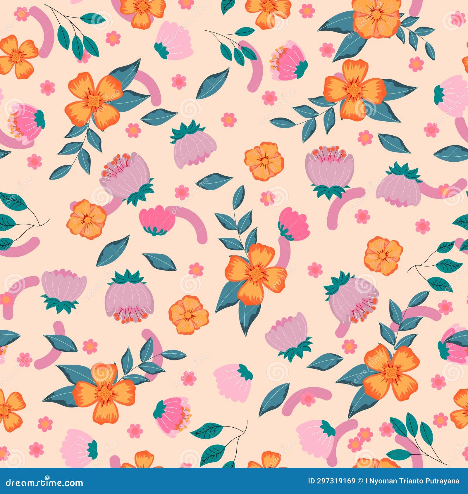 Abstract Flower Pattern Background. Stock Illustration - Illustration ...