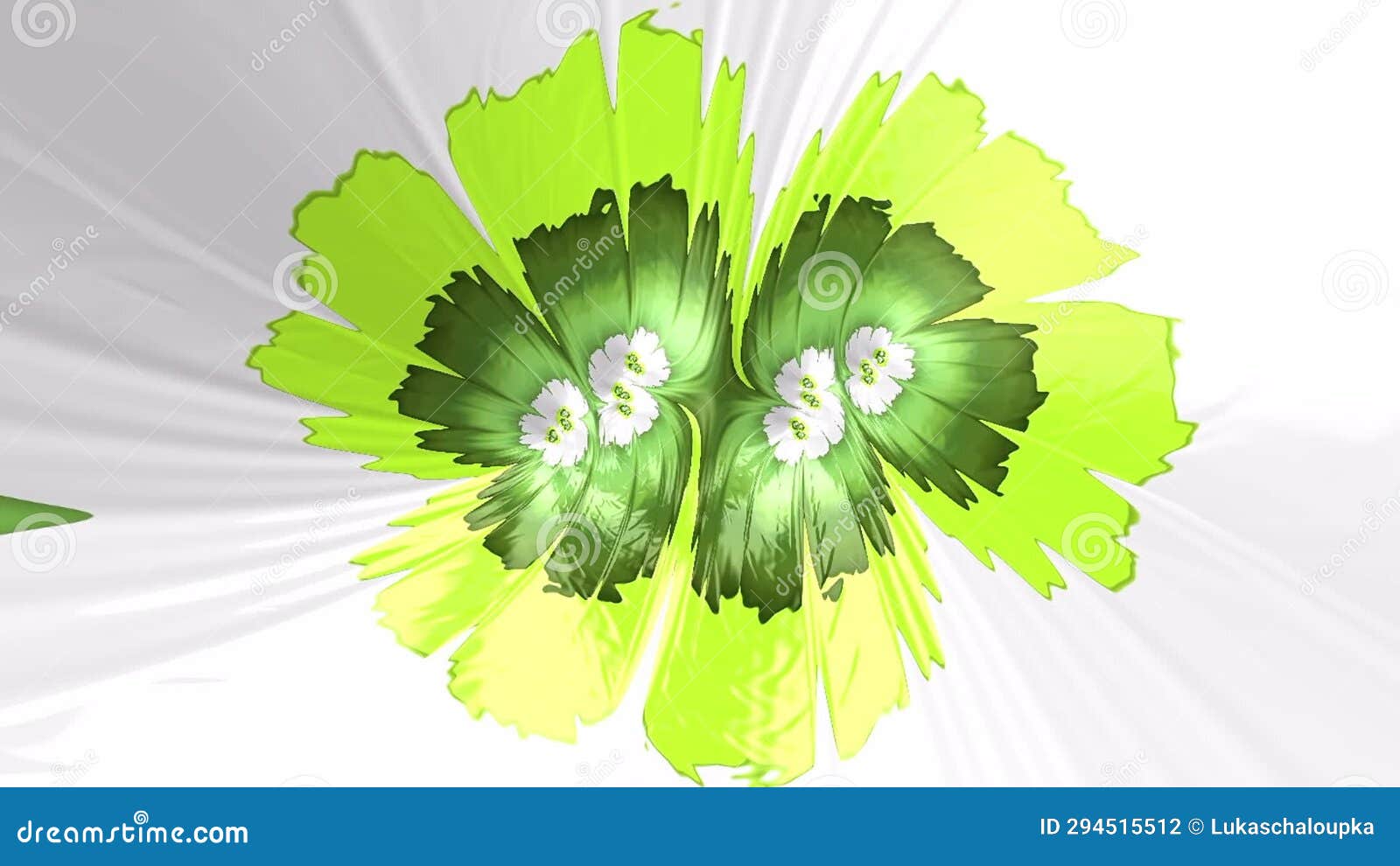 Abstract Flower Pattern Fractal Texture Flowing on White. Modern Loop ...