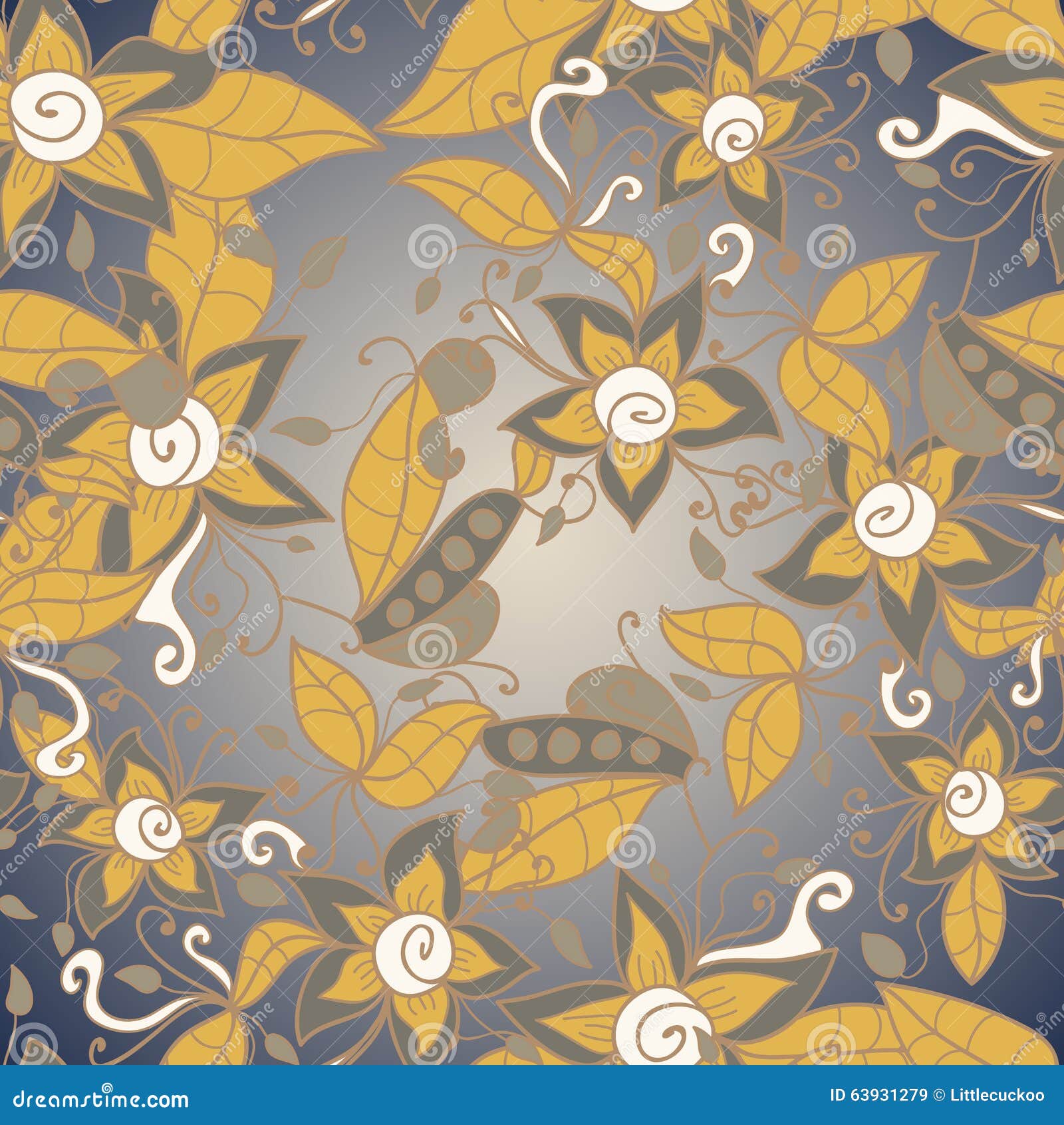 Abstract Flower Pattern. Vector Seamless Texture Stock Vector ...