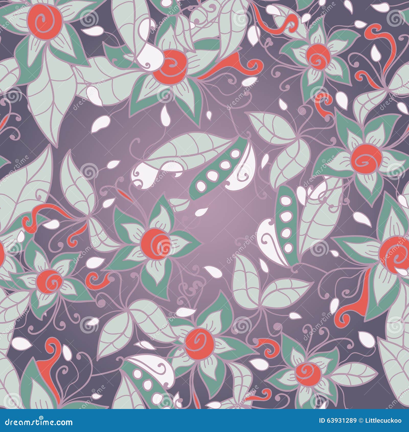 Abstract Flower Pattern. Vector Seamless Texture Stock Vector ...