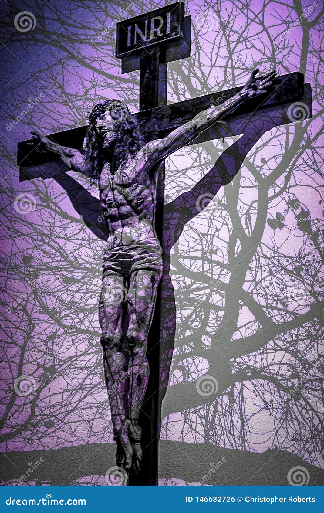 Red Rose And Jesus Sacred Heart Statue Stock Photo | CartoonDealer.com ...