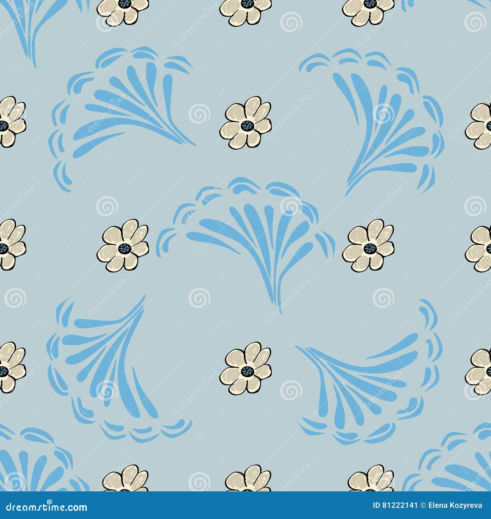 Abstract Flower Seamless Pattern Background. Vector Texture Flor Stock ...