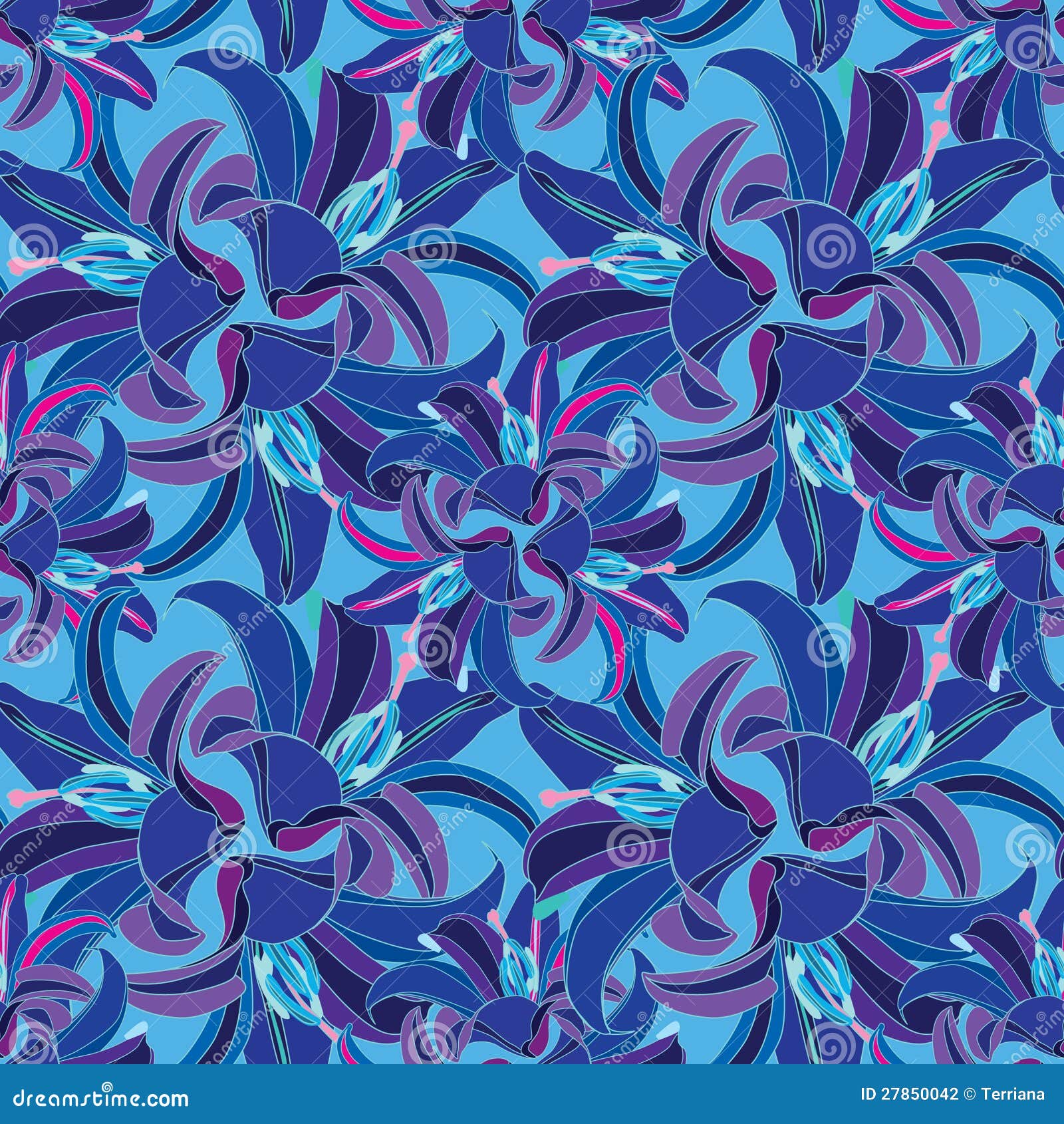 Abstract Flower Seamless Vector Background Texture Stock Vector ...