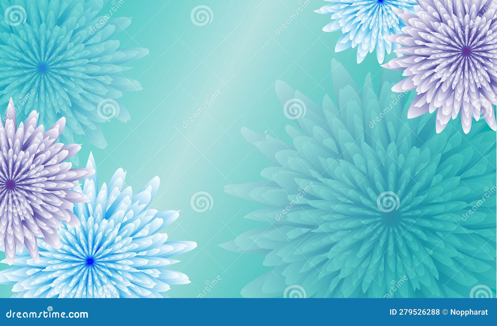 Flower Soft Color on Light Blue Background Stock Illustration ...