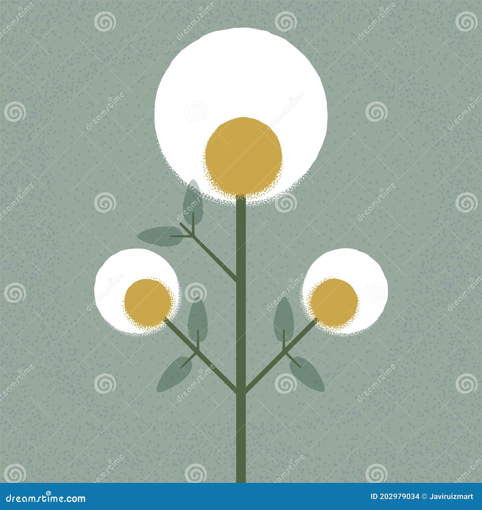 Abstract Flower, Dotted Textured Drawing Stock Vector - Illustration of ...