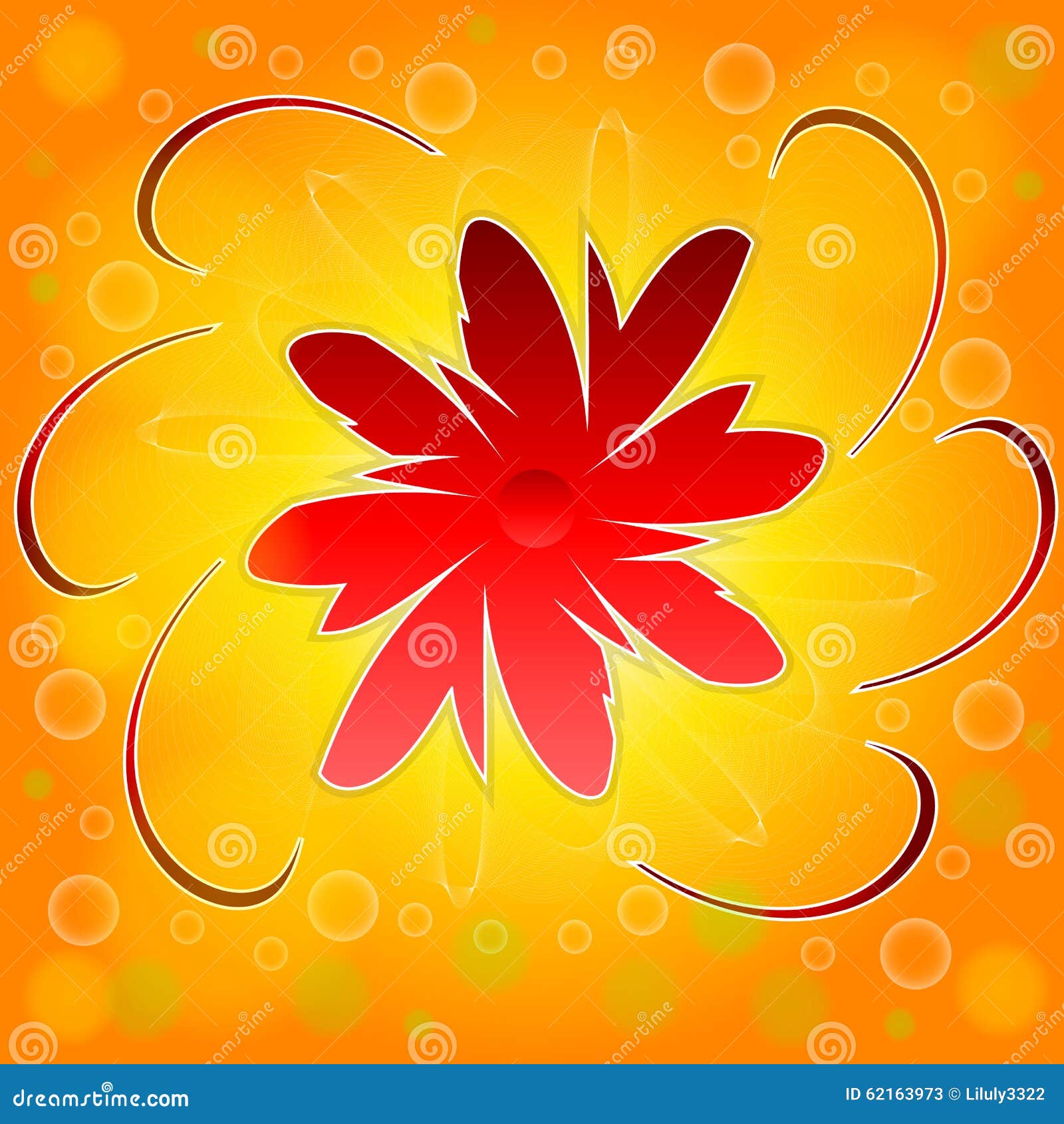 Abstract flower. stock vector. Illustration of green - 62163973