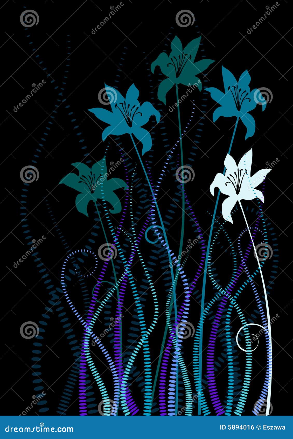 Abstract flowers stock vector. Illustration of graphic - 5894016